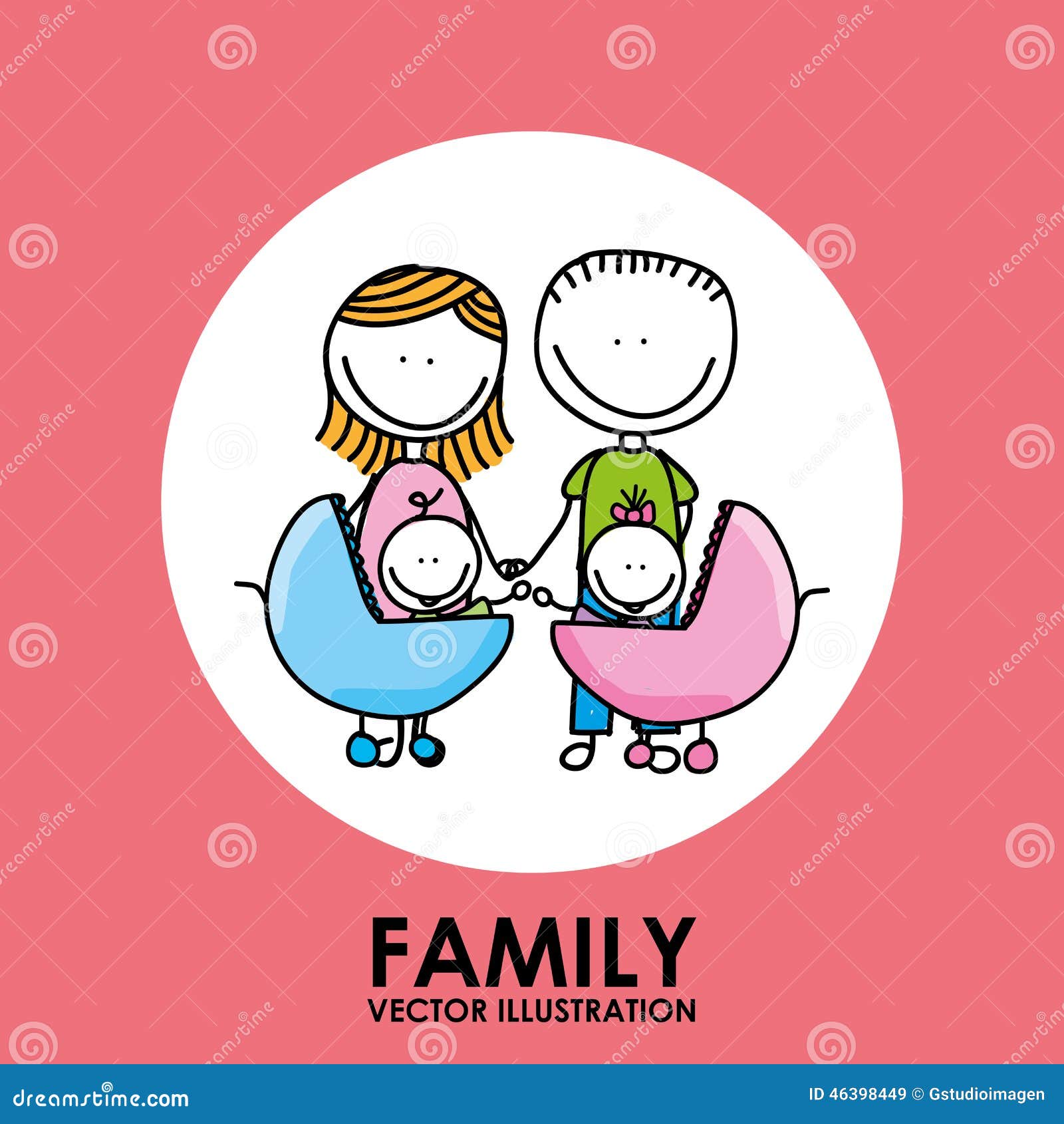 Family design stock illustration. Illustration of cartoon - 46398449