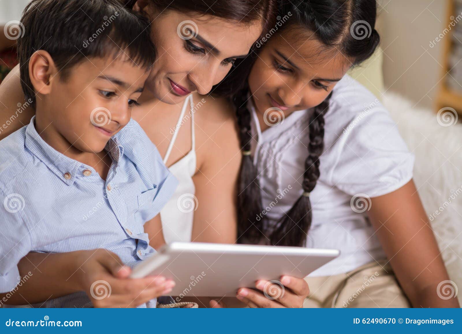Family with digital tablet stock photo. Image of children - 62490670