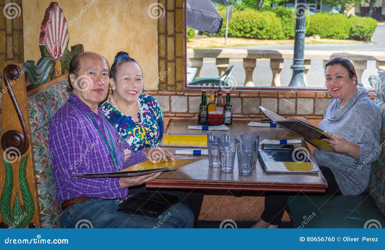 Family dining out stock photo. Image of healthy, father - 80656760