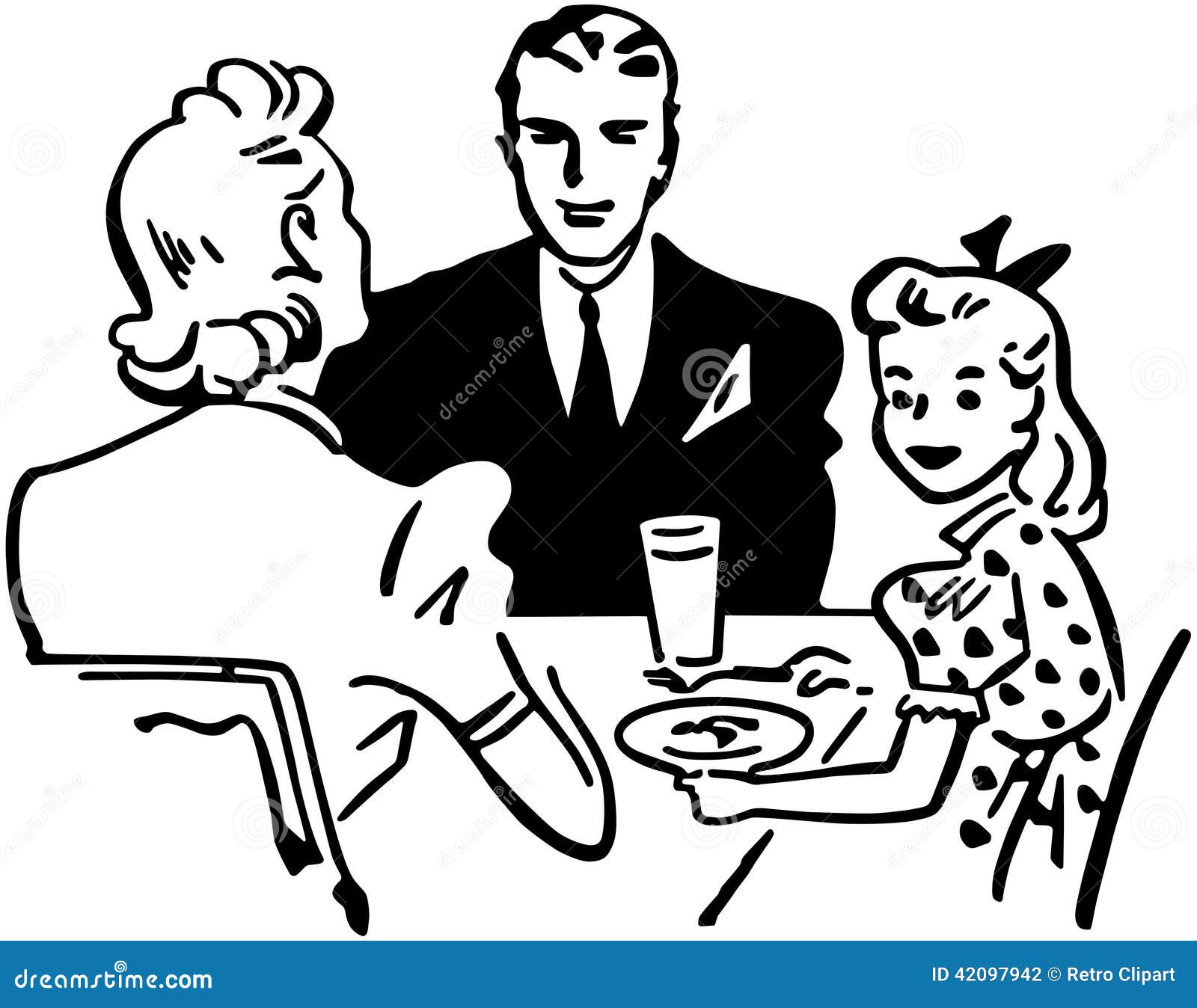 Family Dinner stock vector. Illustration of drawings - 42097942