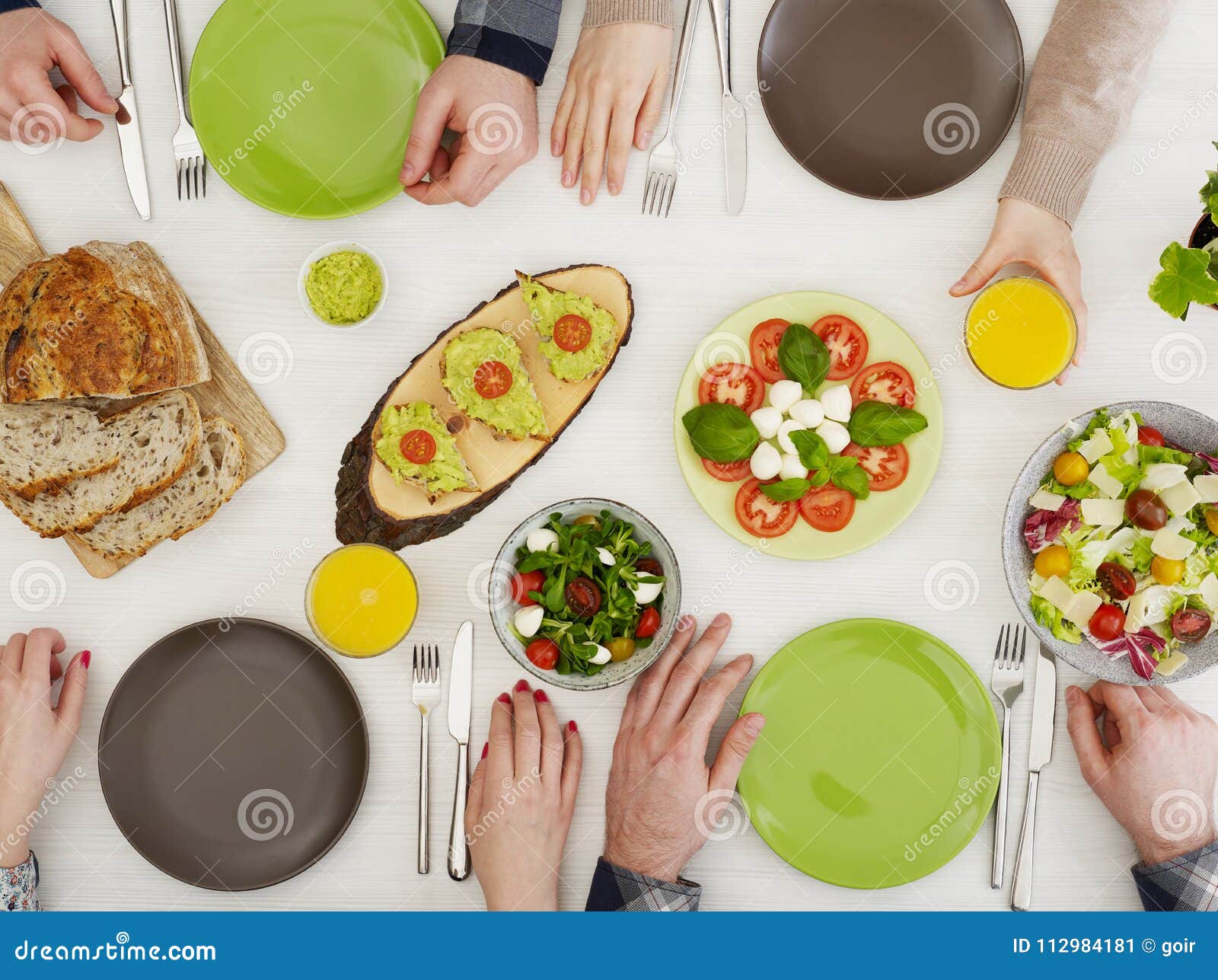 Family dinner from above stock image. Image of friendship - 112984181