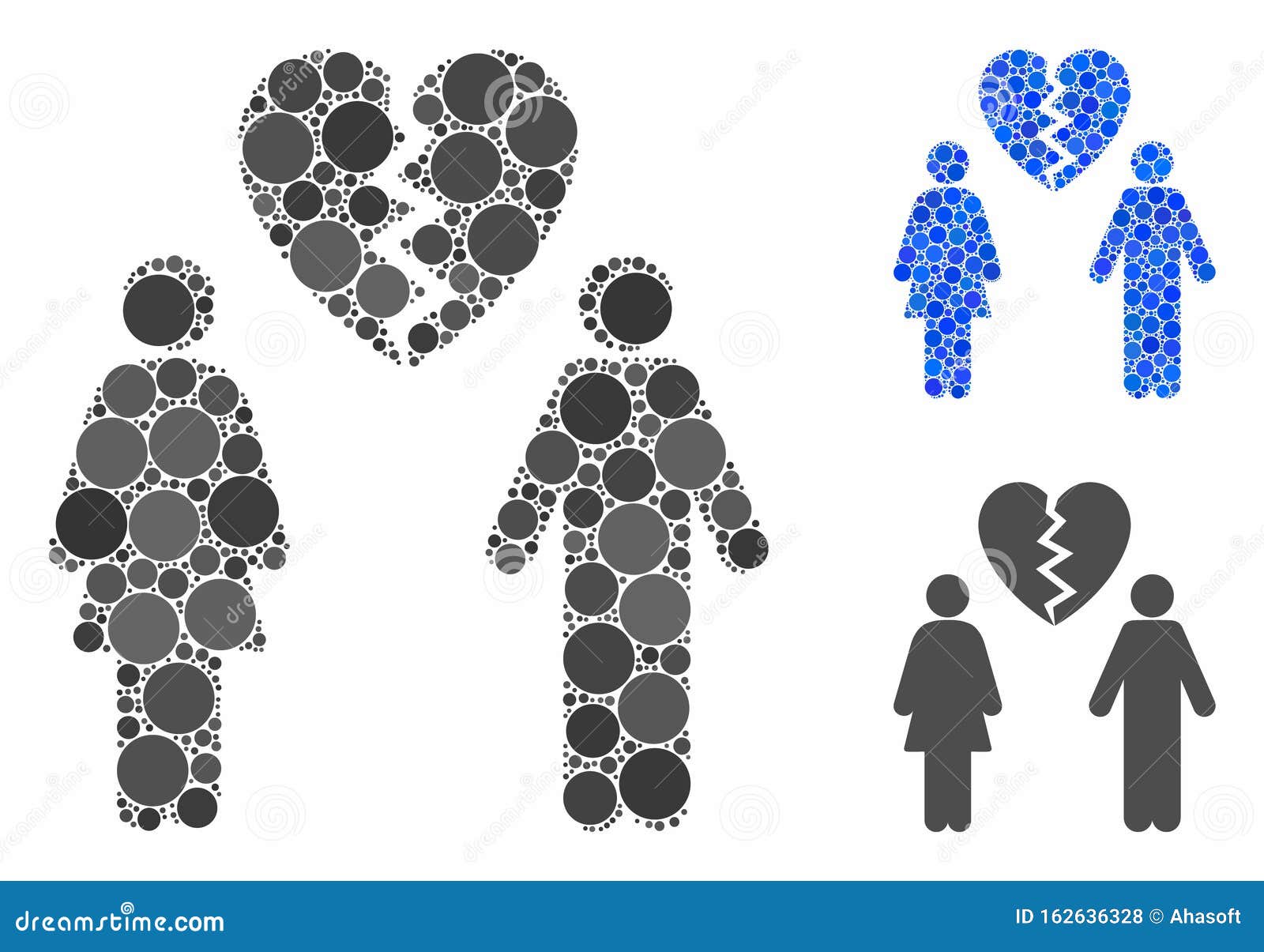 Family Divorce Composition Icon of Circles Stock Illustration ...