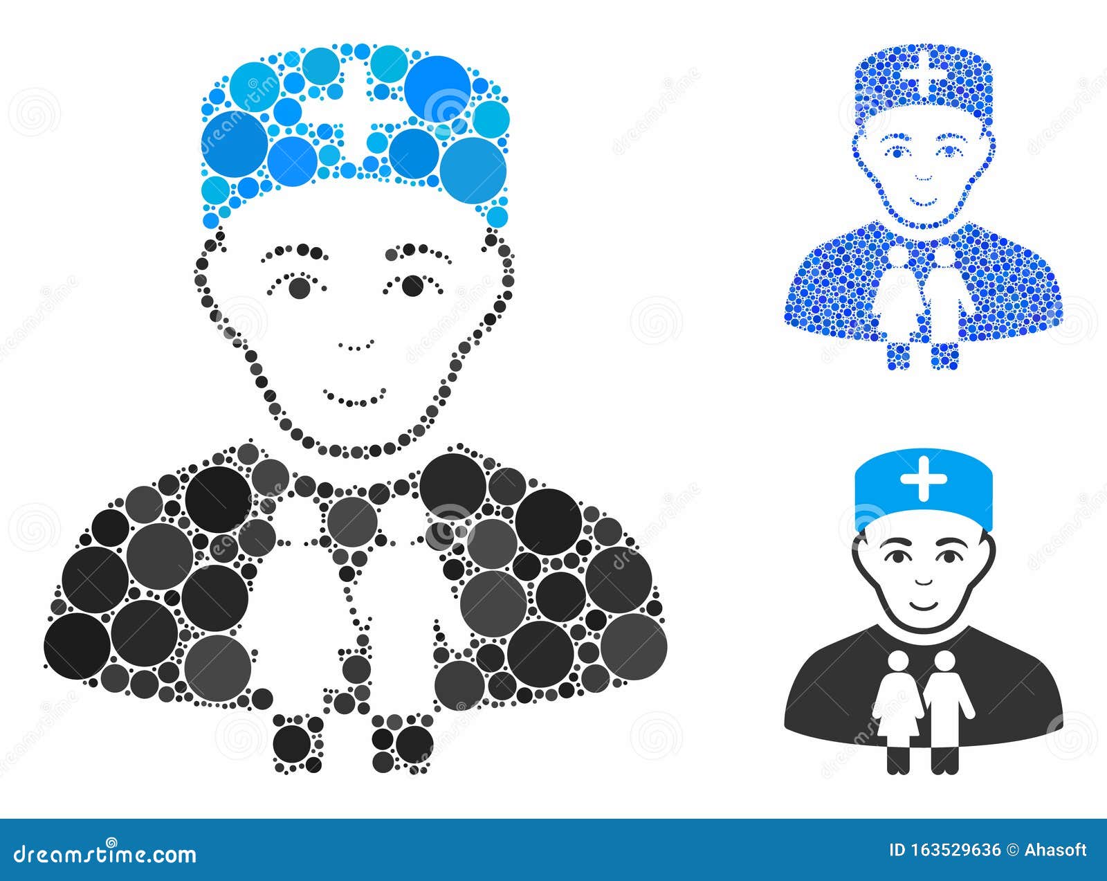 Family Doctor Composition Icon of Circle Dots Stock Illustration ...