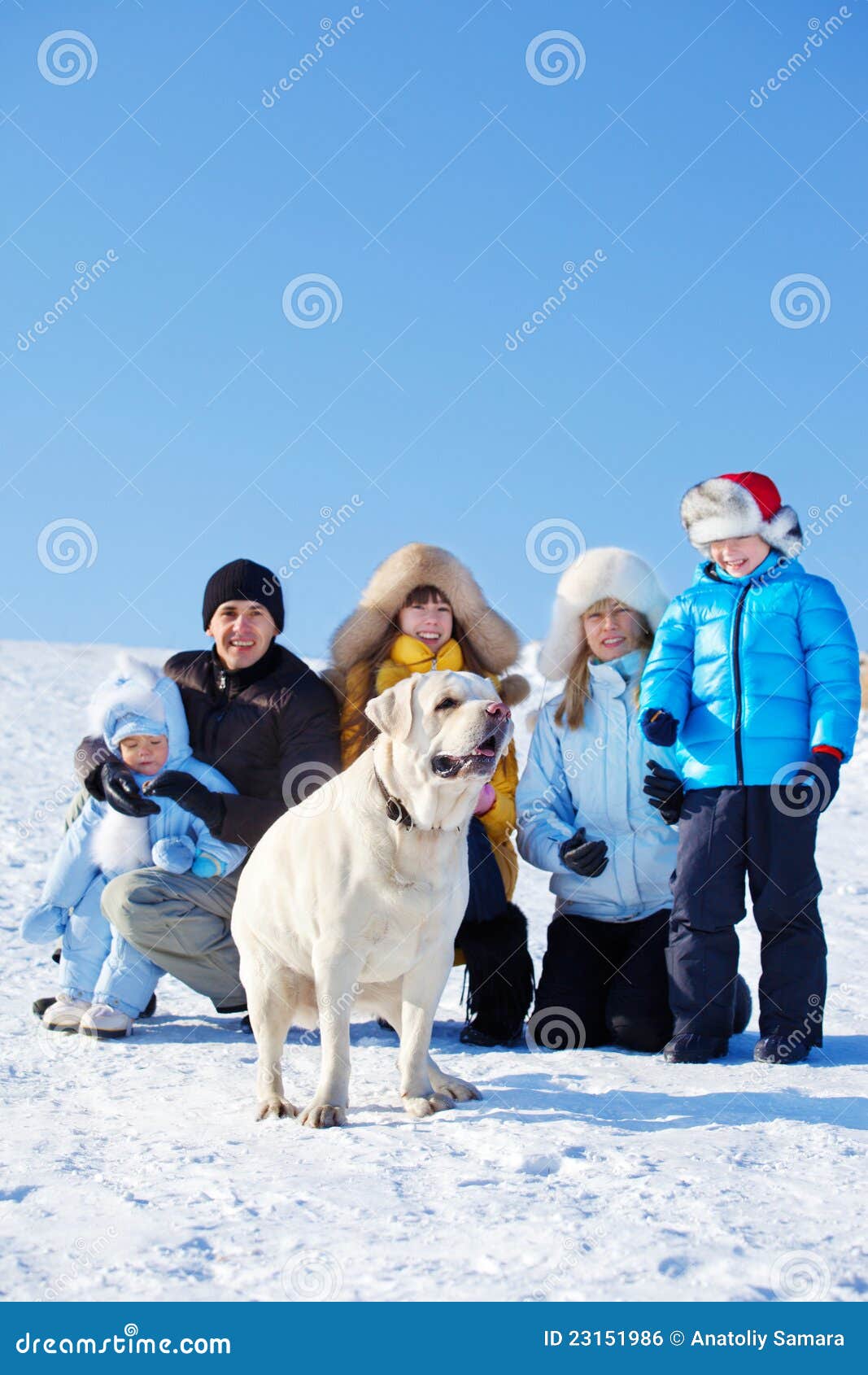 Family with dog stock photo. Image of kids, beautiful - 23151986
