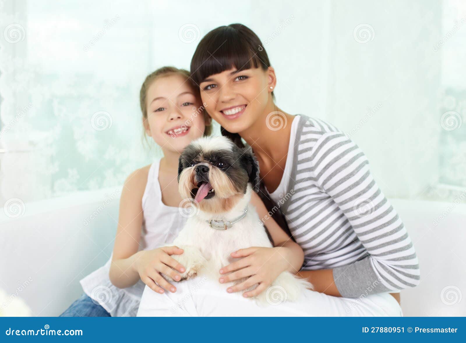 Family with dog stock image. Image of parenthood, cute - 27880951