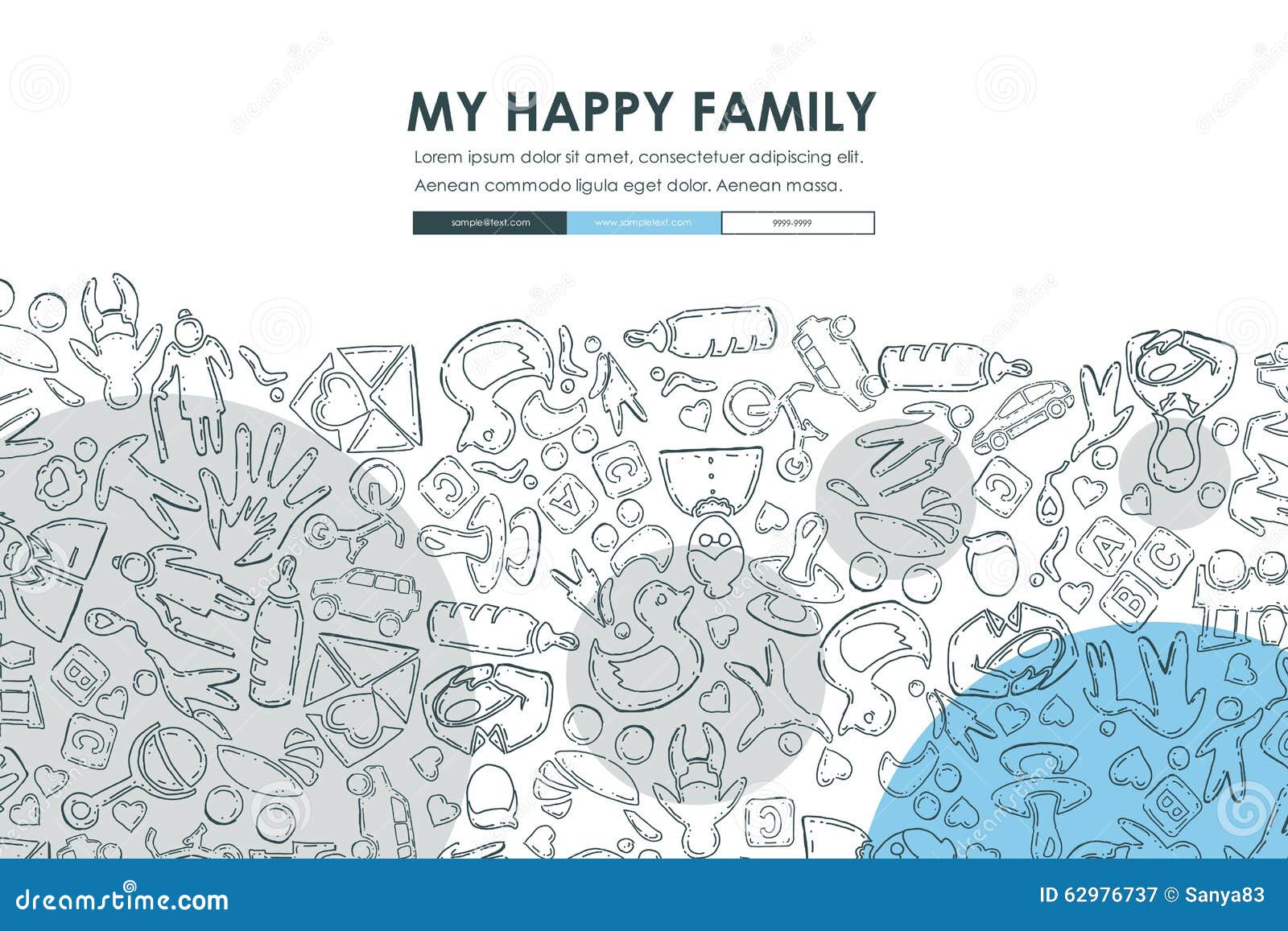 Family Doodle Website Template Design Stock Vector - Illustration of ...