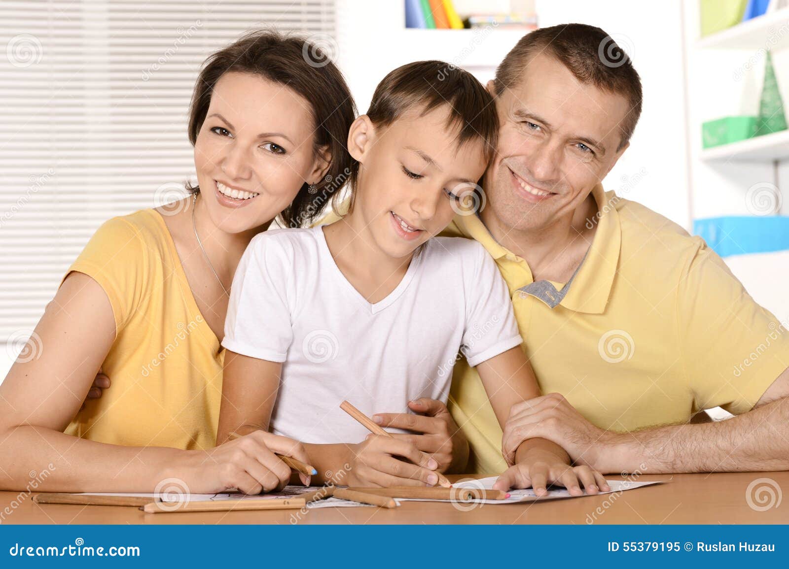Family drawing together stock image. Image of caucasian - 55379195