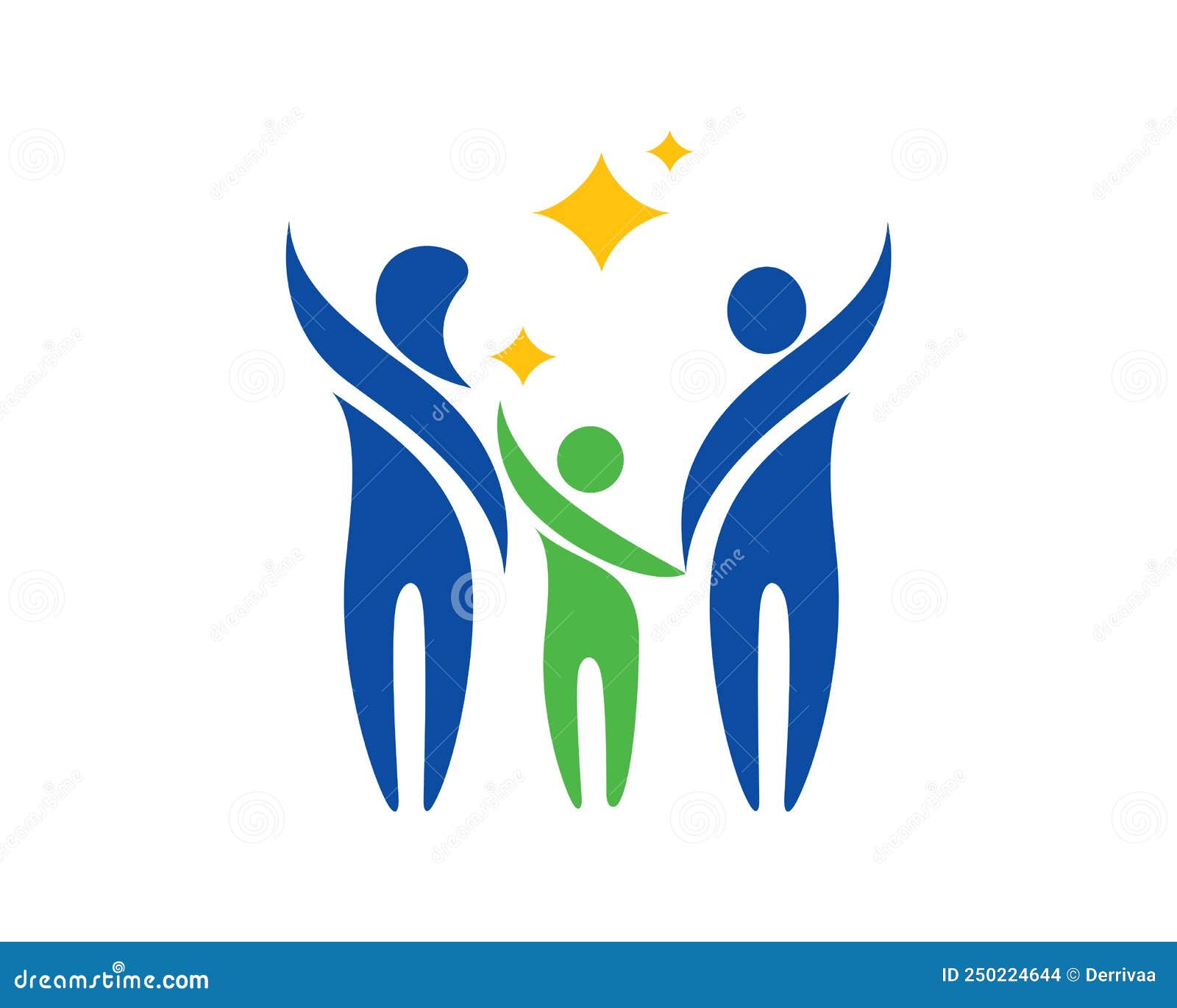 Family Dream or Family Combined with Reaching Sparkle Gesture Stock ...