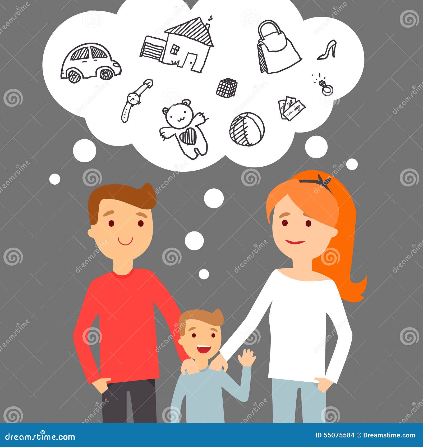 Family Dreams about Success. Stock Vector - Illustration of happy ...