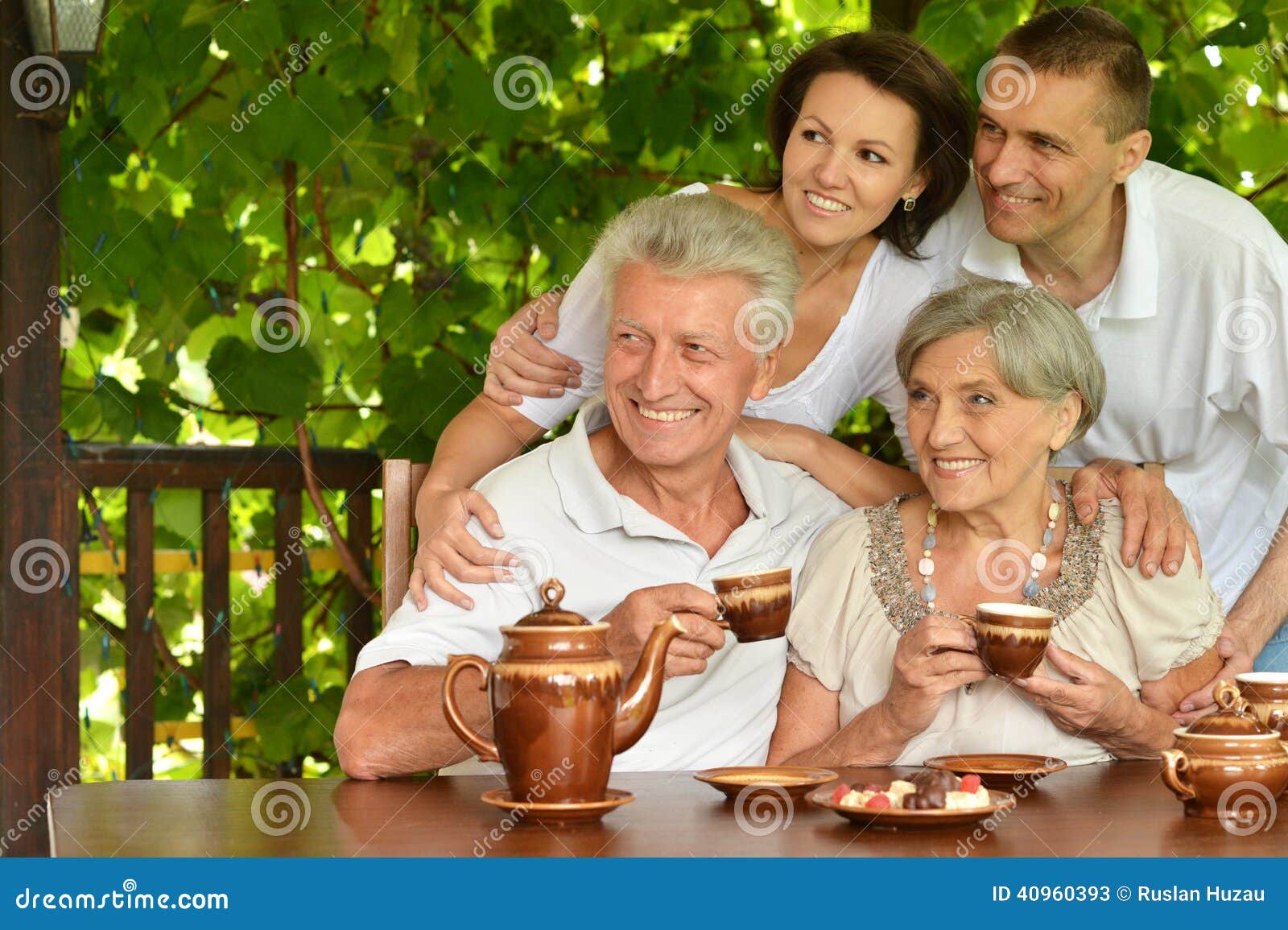 Family drinking tea stock image. Image of lifestyle, outdoor - 40960393