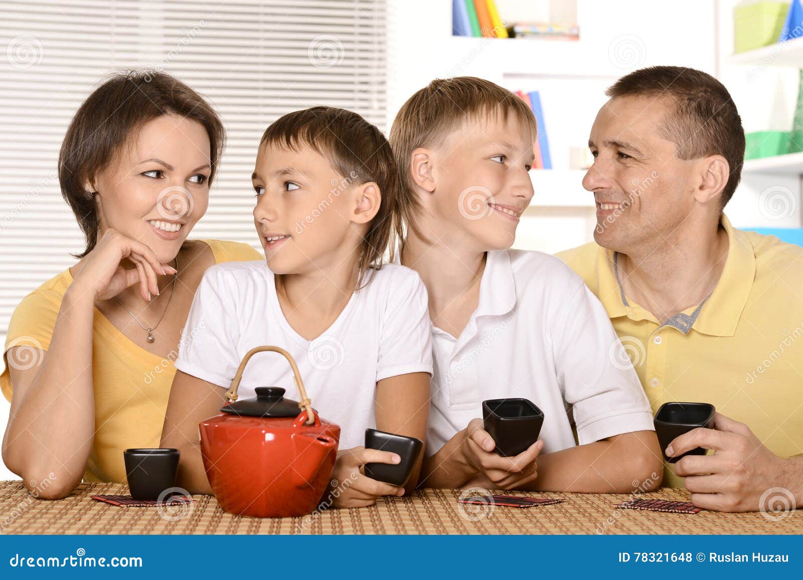 Family drinking tea stock photo. Image of nice, lifestyle - 78321648