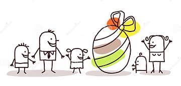 Family and Easter egg stock vector. Illustration of human - 66605284