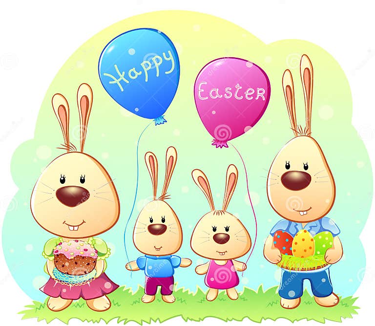 Family Easter rabbits stock vector. Illustration of smile - 39089220