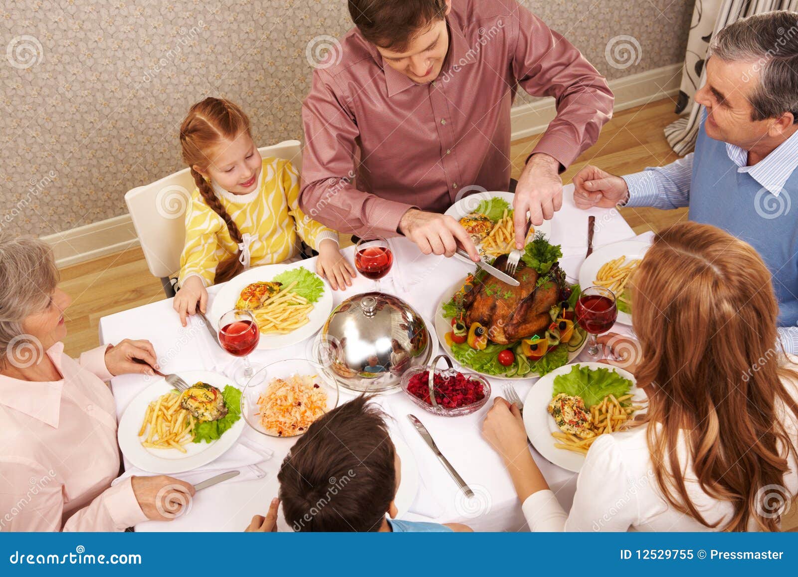 Family eating stock image. Image of adult, celebration - 12529755