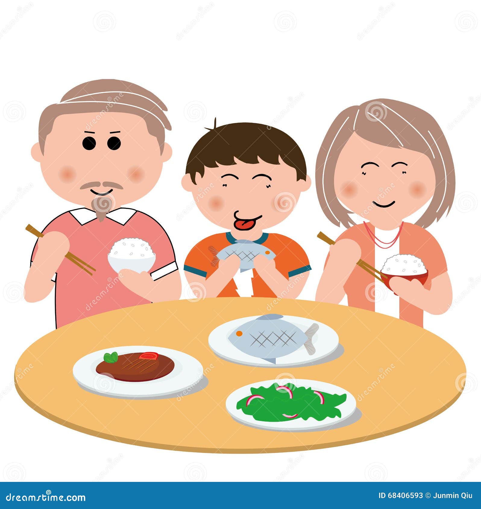 Family, eating stock illustration. Illustration of home - 68406593