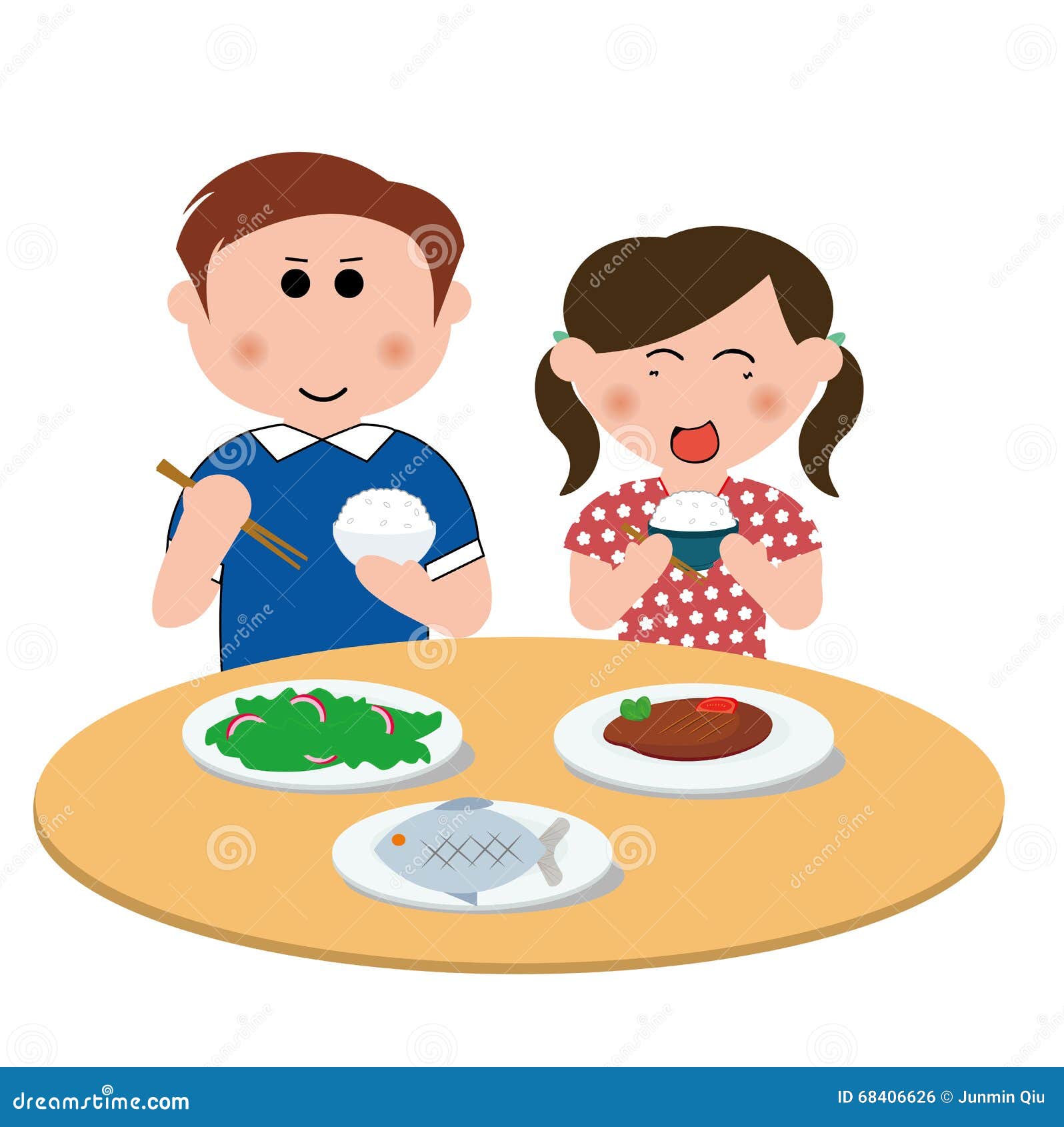 Family, eating stock illustration. Illustration of bread - 68406626