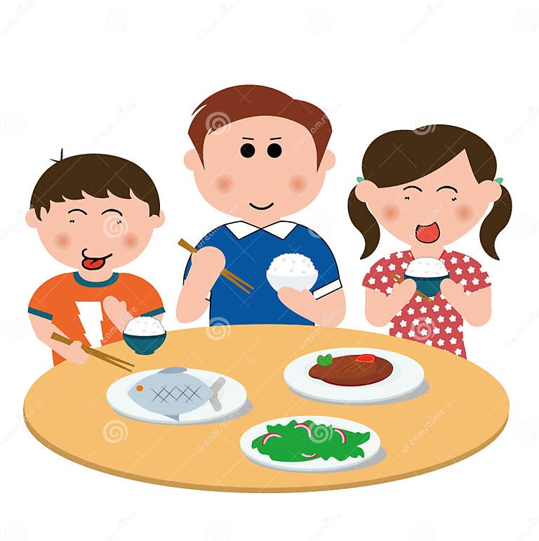 Family, eating stock illustration. Illustration of baking - 68406649