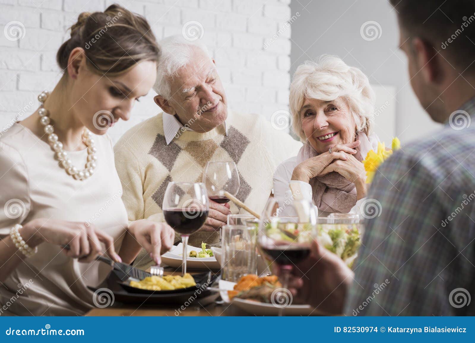 Family Eating Together at the Table Stock Photo - Image of mother ...