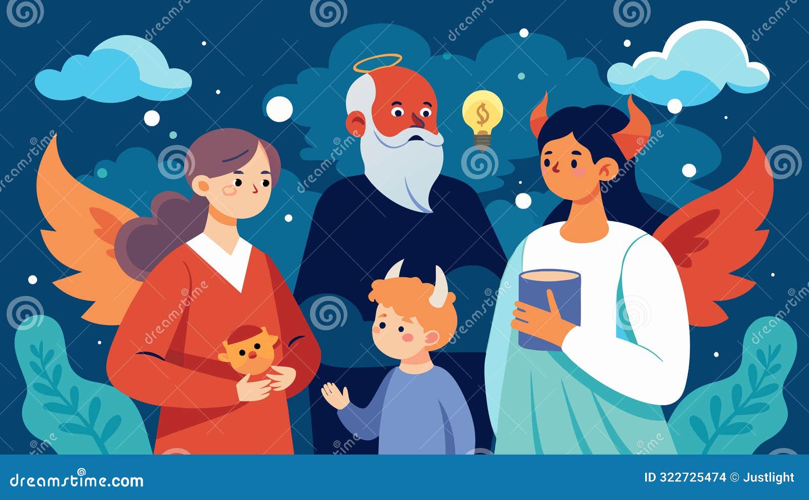 A Family Engaging in a Philosophical Debate about the Nature of Good ...