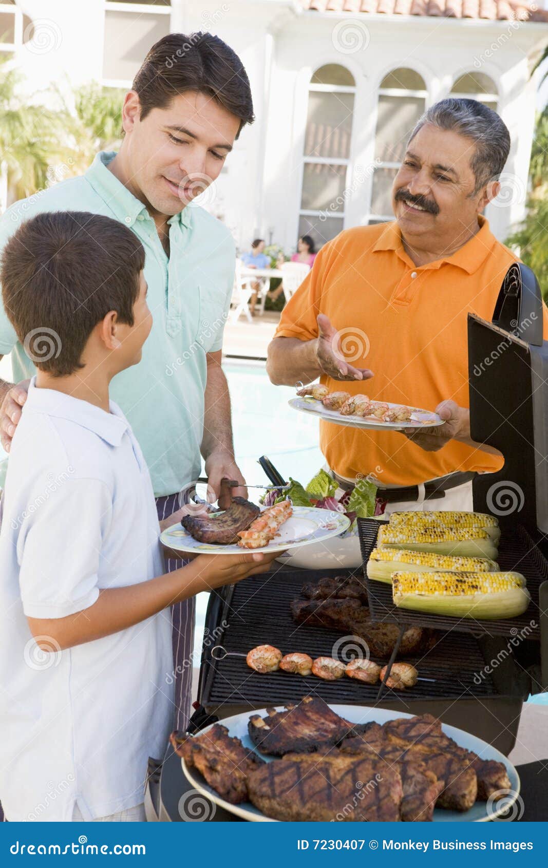 Family Enjoying a Barbeque stock image. Image of color - 7230407