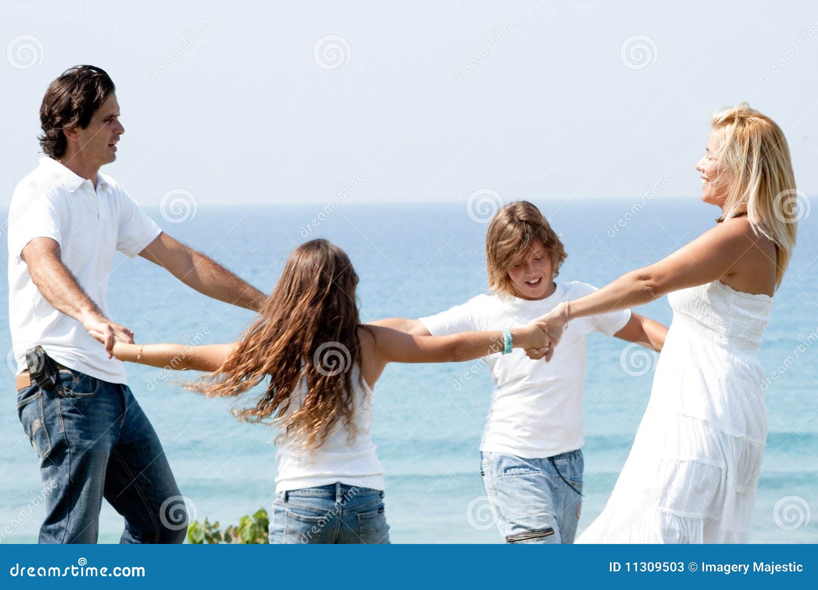 Family Enjoying Beautiful Day Stock Image - Image of happy, daddy: 11309503