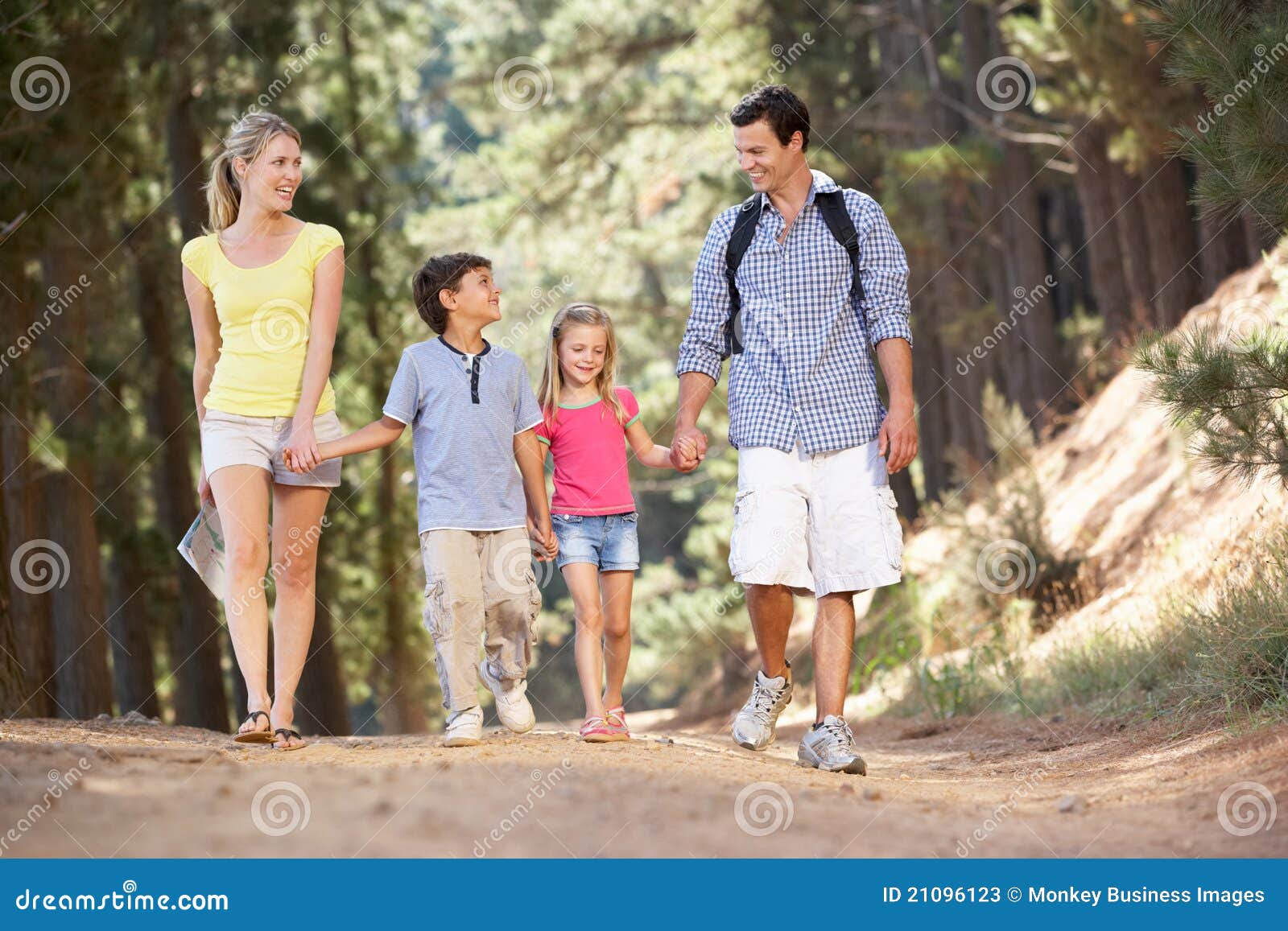 Family Enjoying a Walk in the Countryside Stock Image - Image of female ...