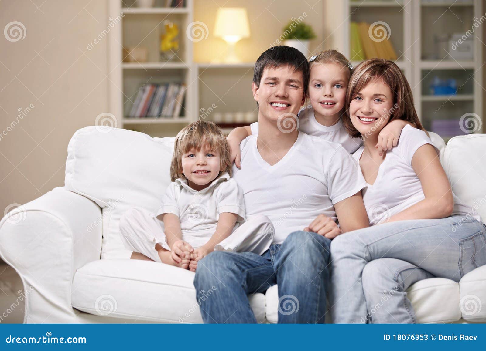 Family Evening stock image. Image of indoors, group, looking - 18076353