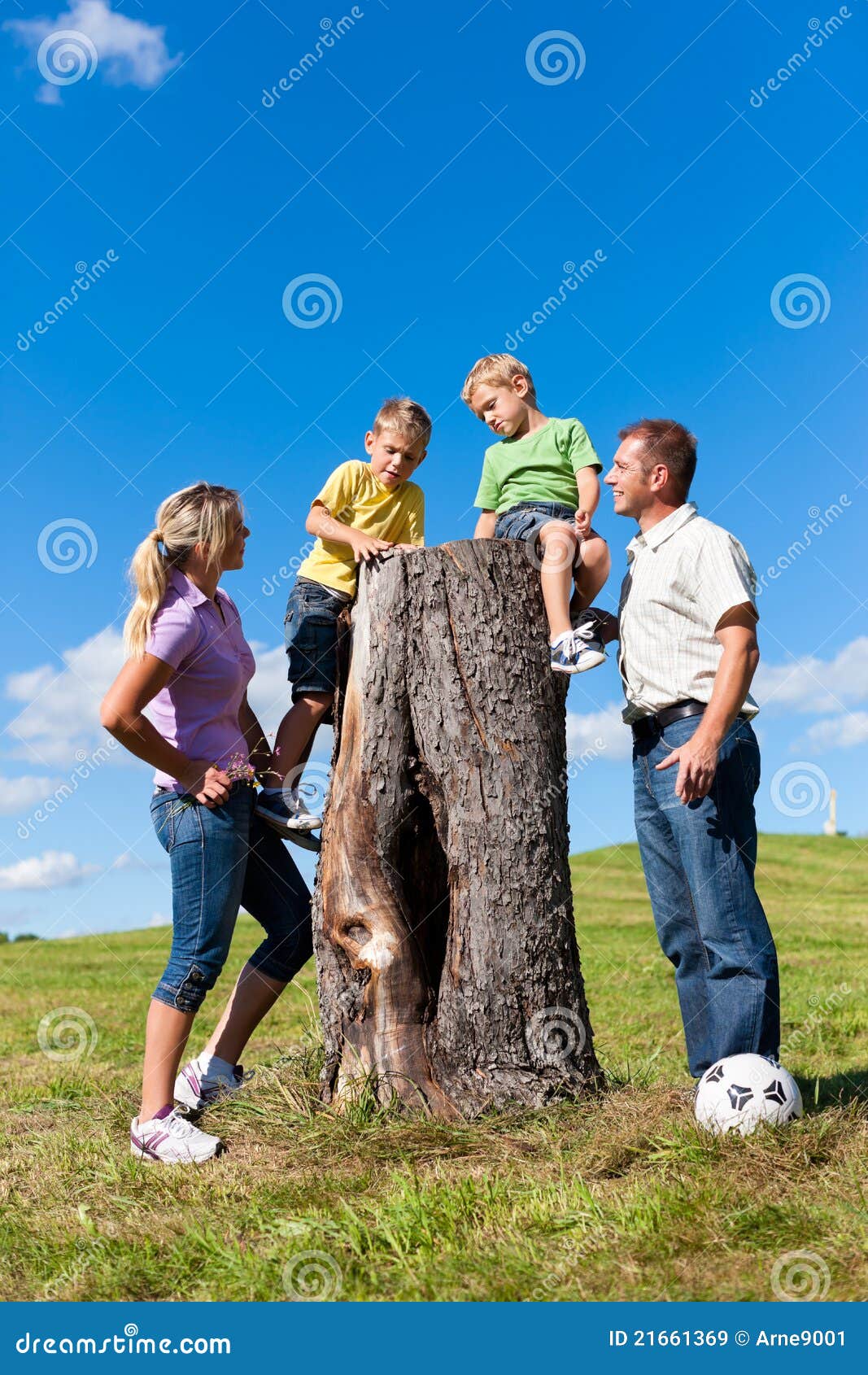 Family on Excursion in Summer Stock Image - Image of people, health ...