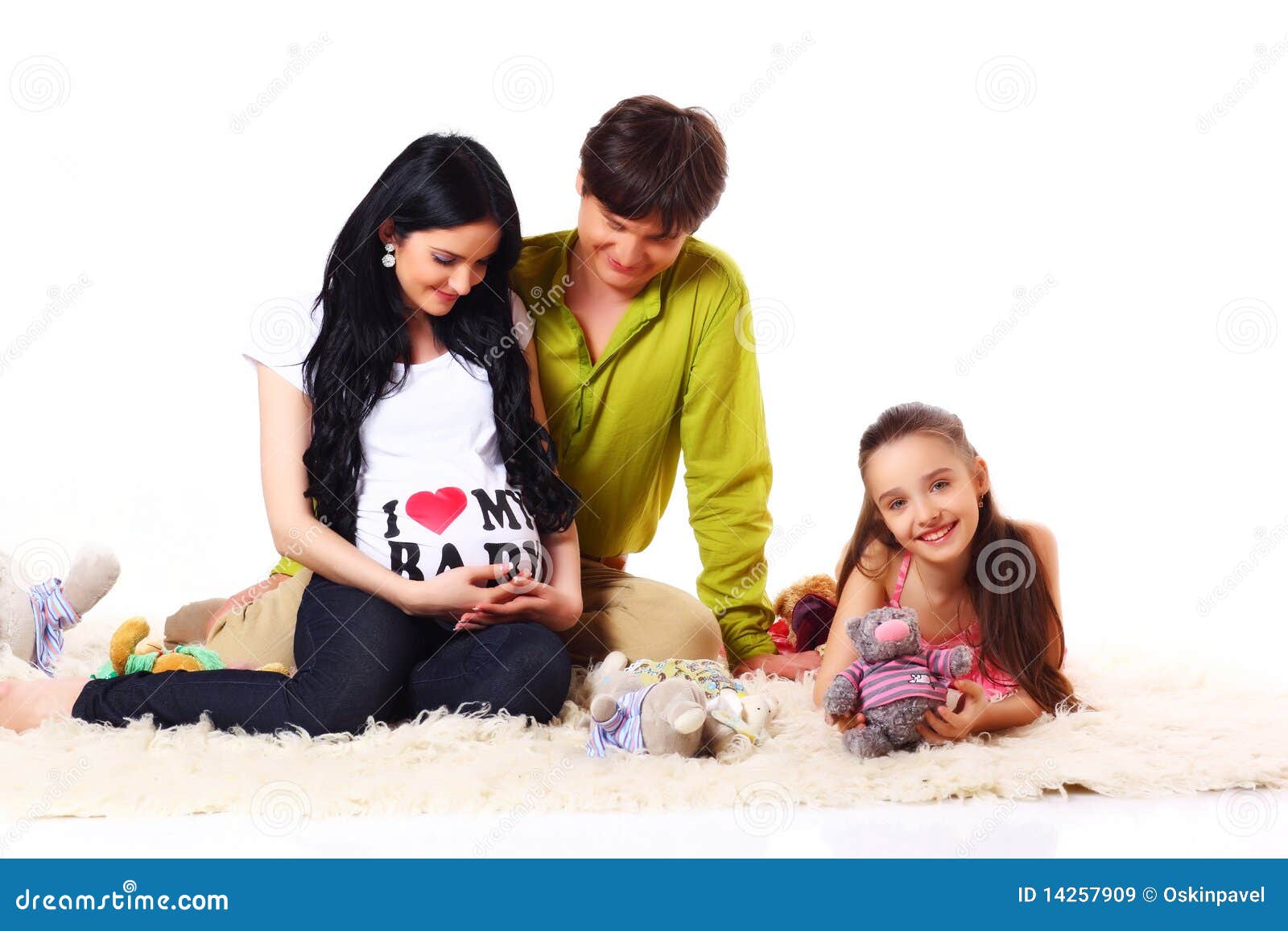 Family expecting baby stock image. Image of affectionate - 14257909