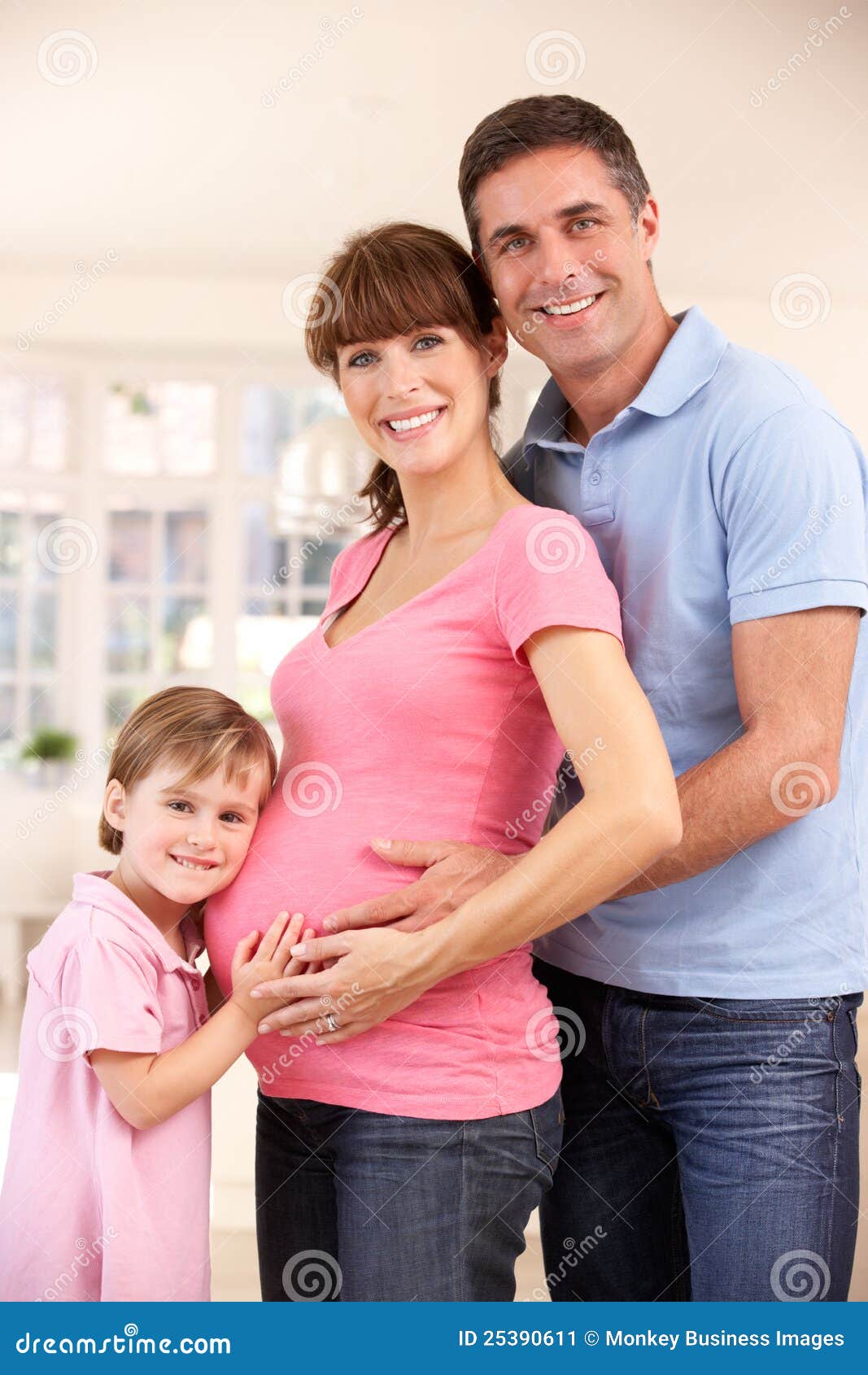 Family Expecting New Baby. Little Boy And His Stock Image ...