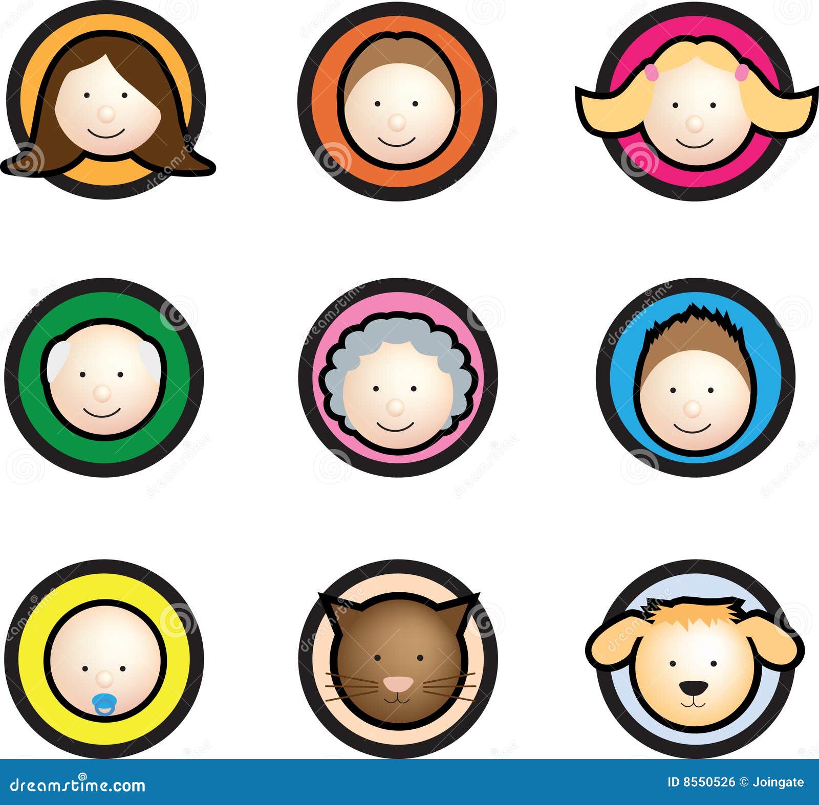 Family Face Icon Cartoon Vector Illustration | CartoonDealer.com #8550526