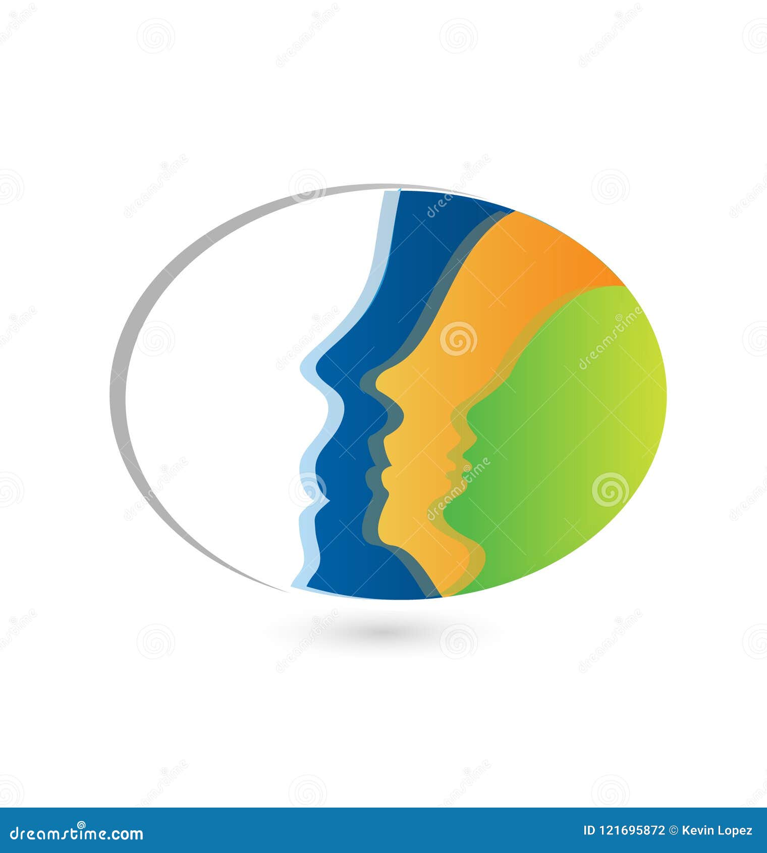 Family Faces in Oval Shape Vector Logo Stock Vector - Illustration of ...