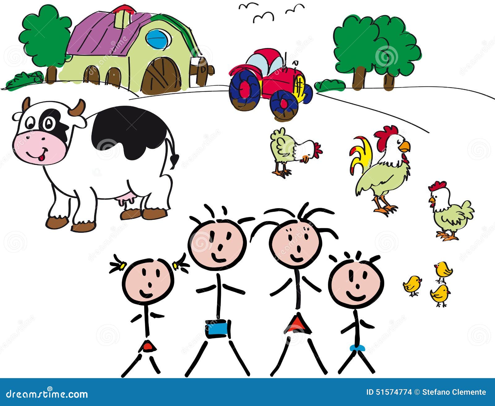 Family Farm animals stock illustration. Illustration of country - 51574774