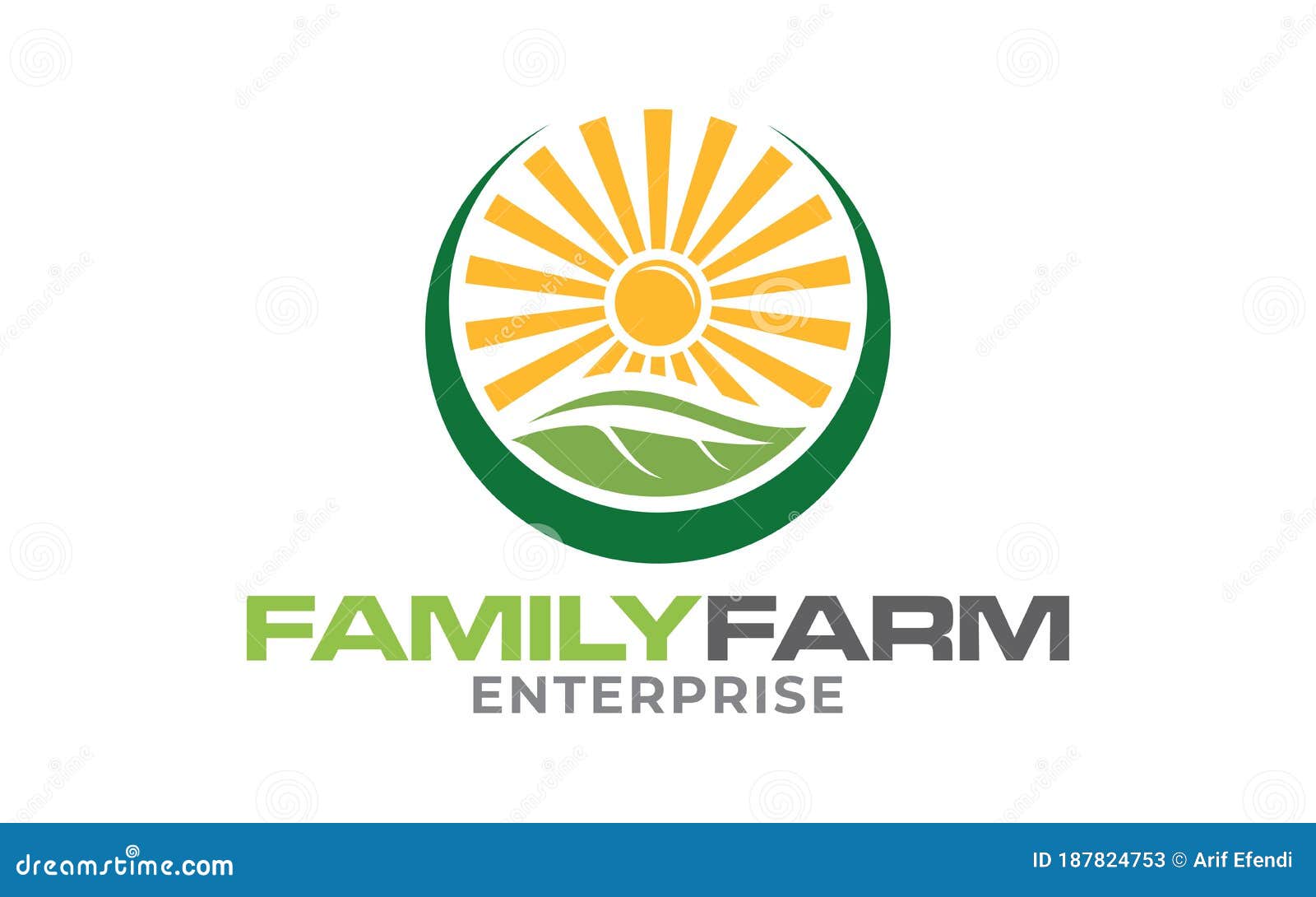 Family Farm Concept Vector Logo Design Stock Vector - Illustration of ...