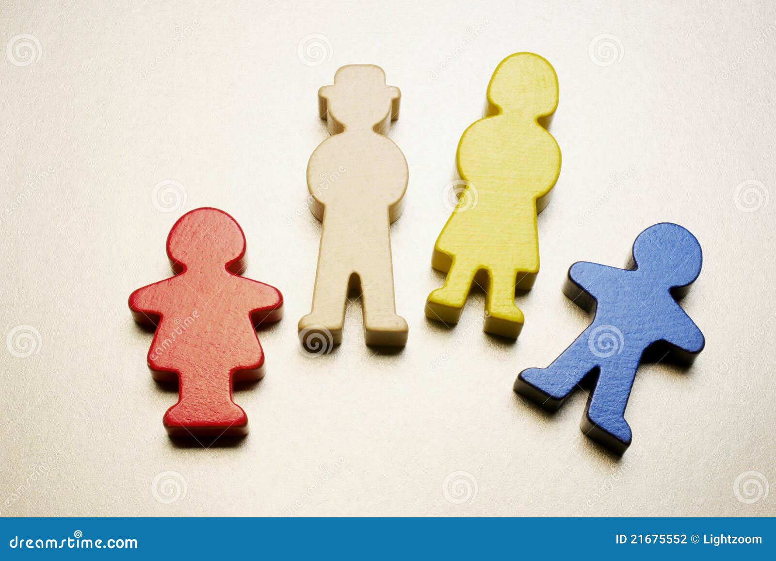 Family Figures And A Man With Hands In The Lock Position In The ...