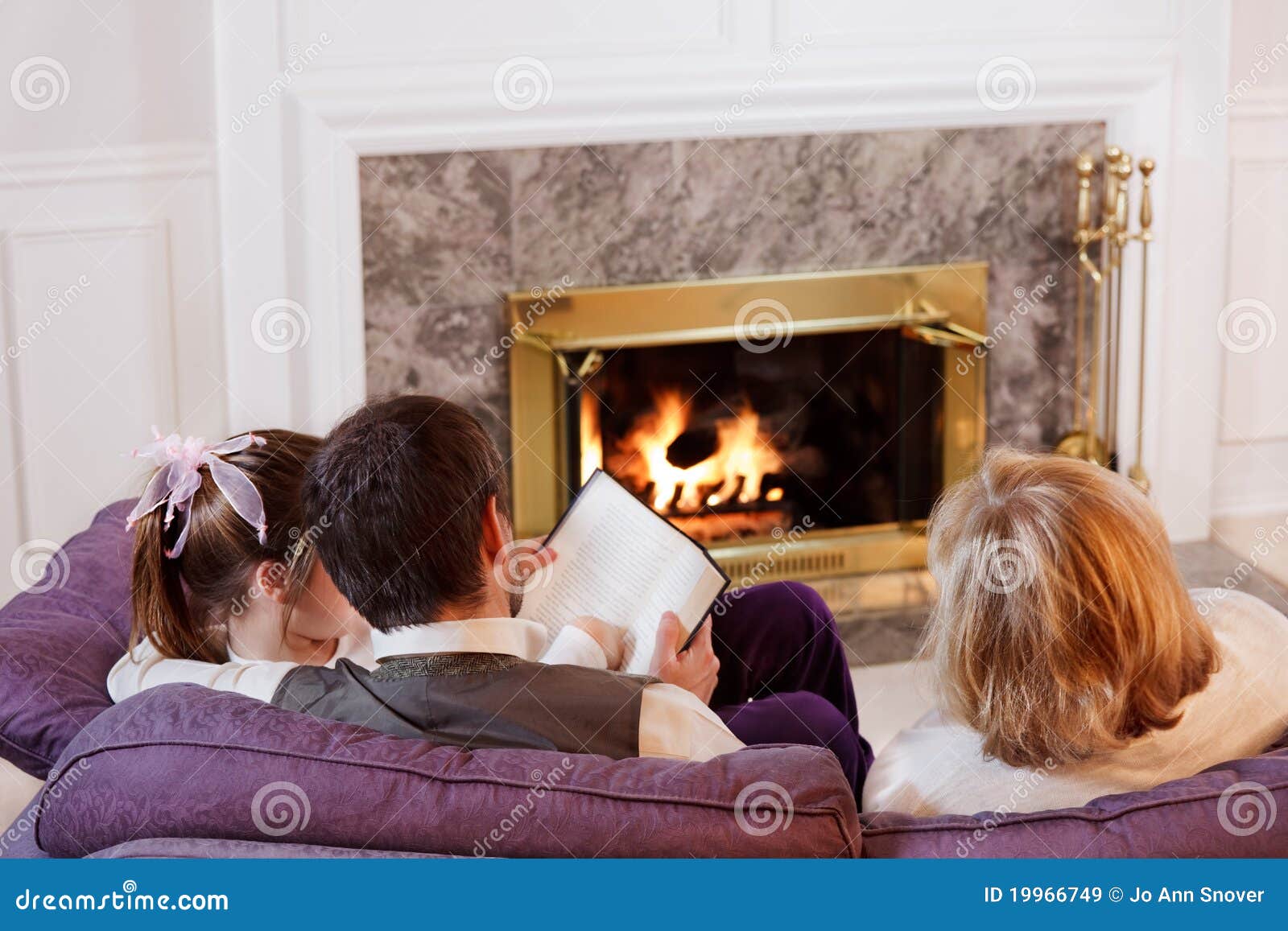 Family by the fire stock image. Image of hair, domestic - 19966749