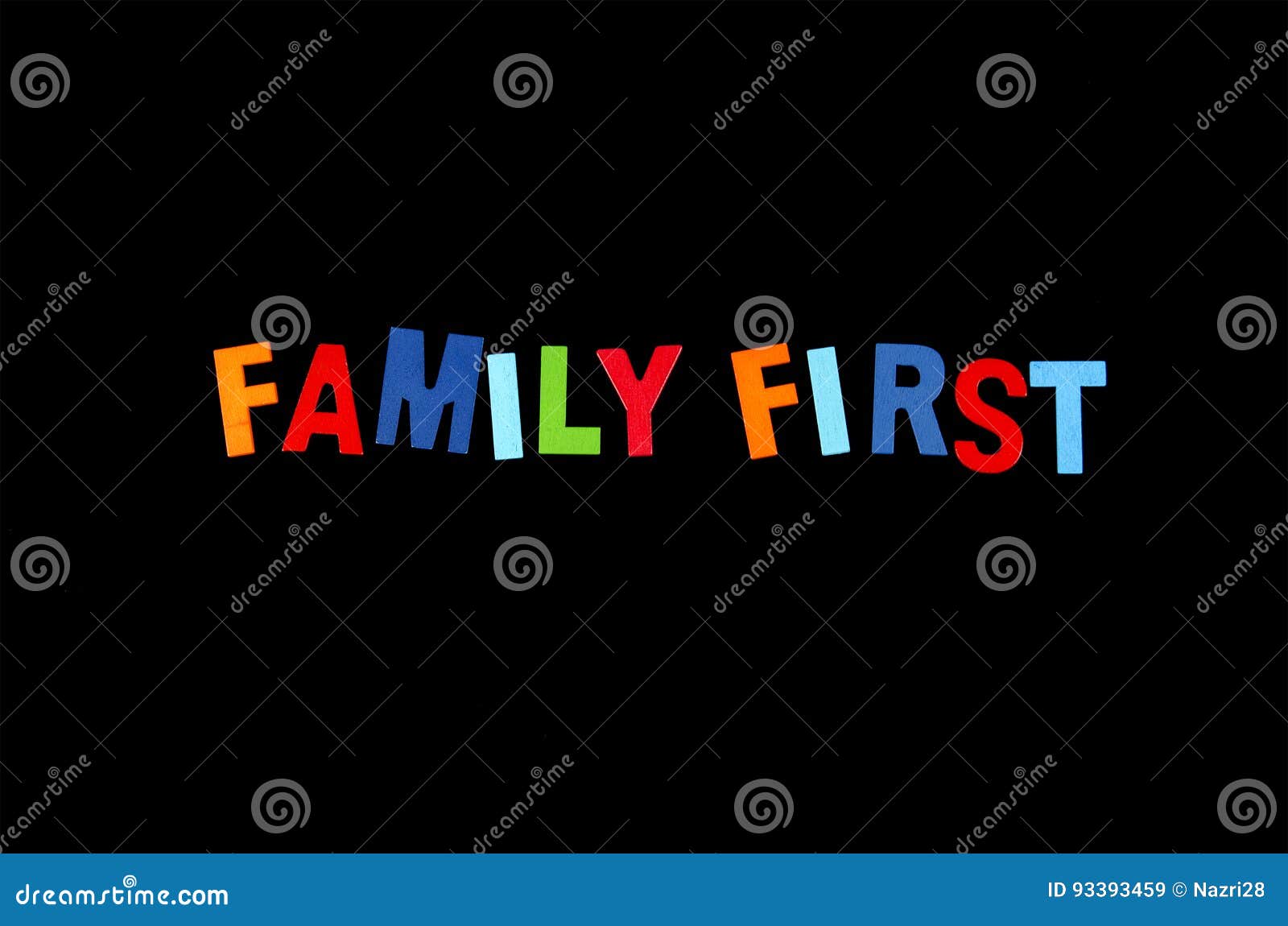 FAMILY FIRST WORDS stock image. Image of cute, decorative - 93393459
