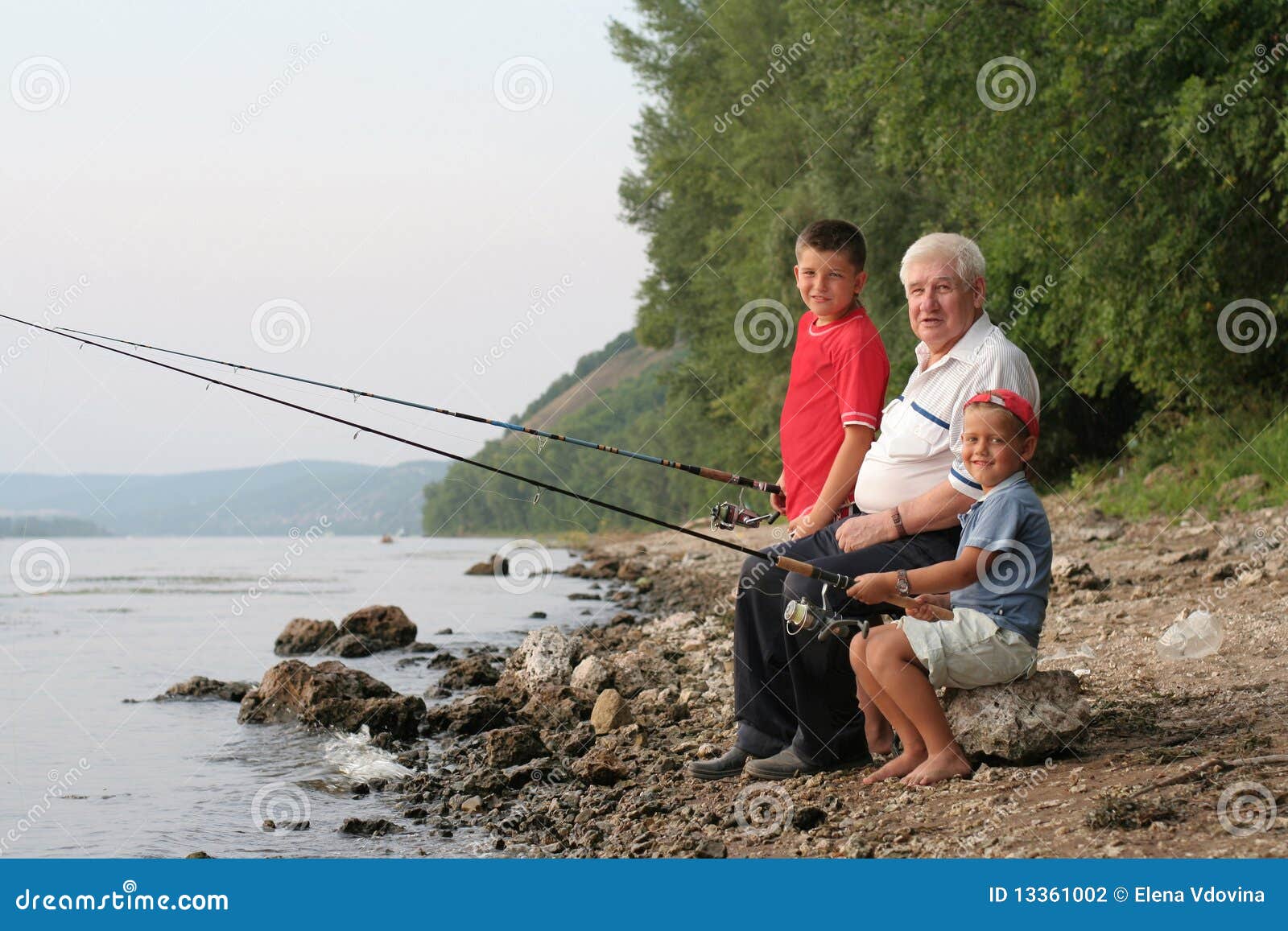 Family fishing stock photo. Image of bootless, love, forest - 13361002