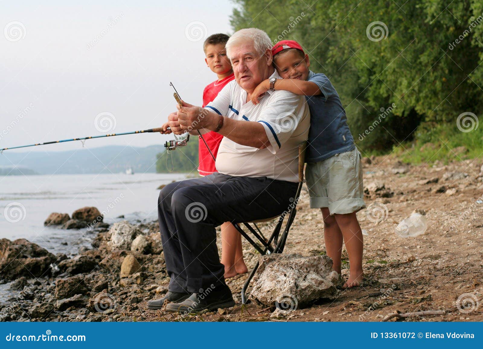 Family fishing stock photo. Image of grandson, mountain - 13361072