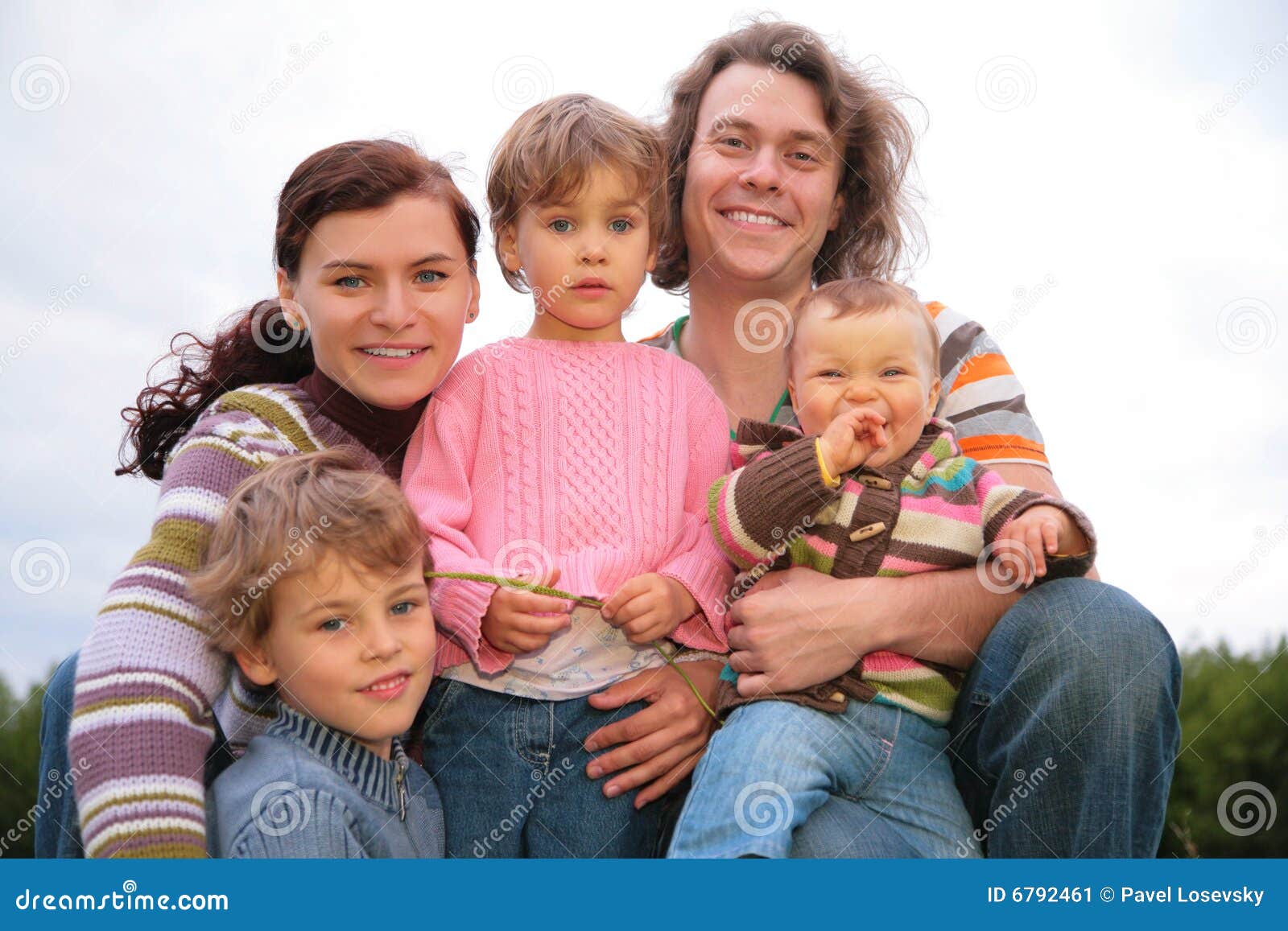 Family of five portrait stock image. Image of brother - 6792461
