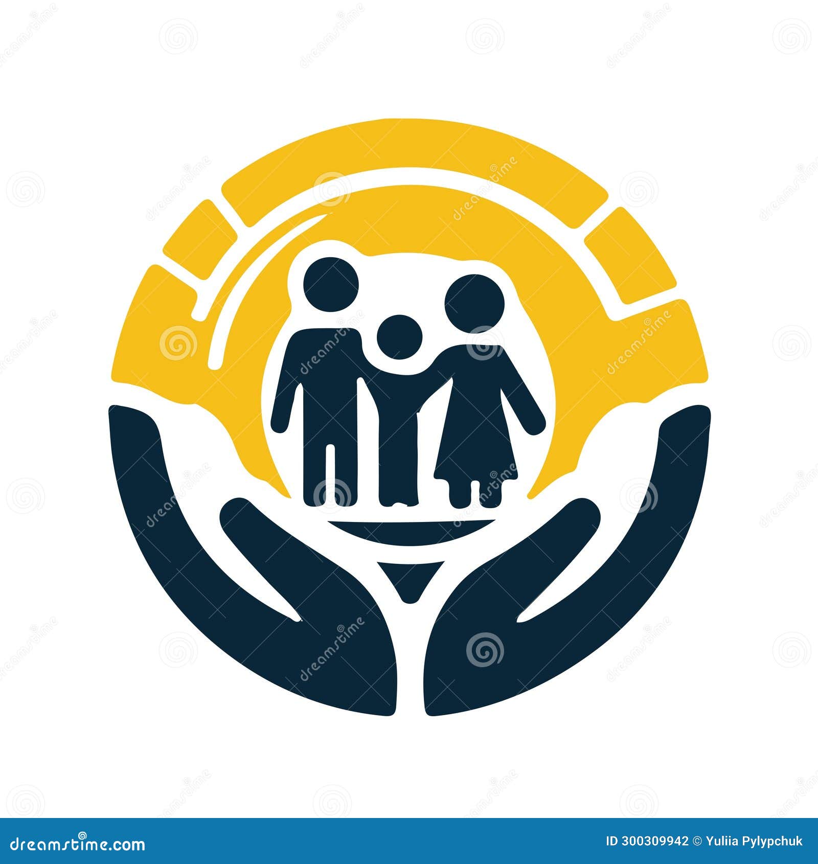 Family Flat Icon Blue and Yellow. Vector Graphic Stock Illustration ...