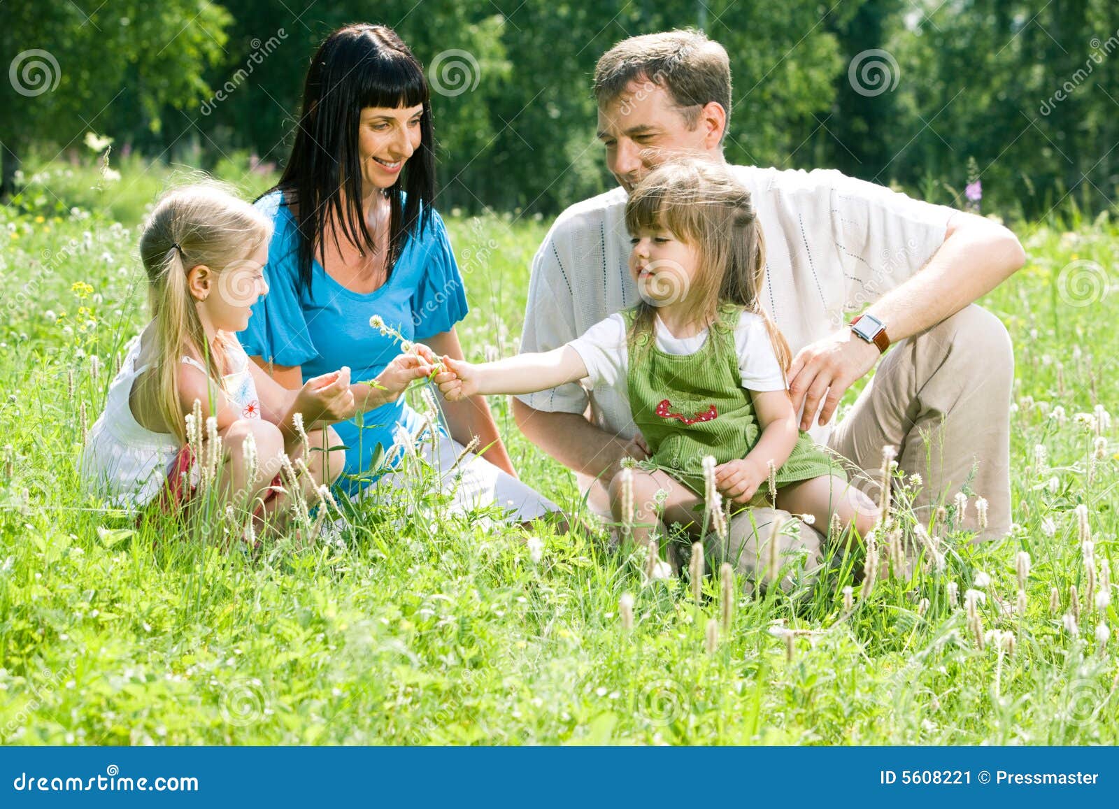 Family in forest stock image. Image of green, parents - 5608221