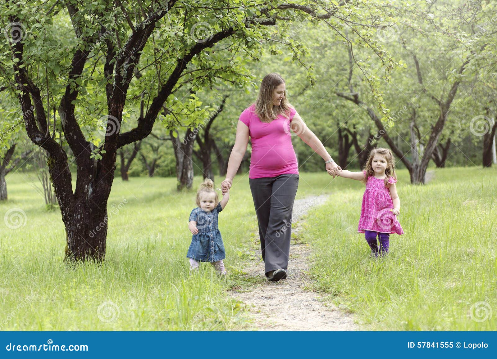 Family in Forest Having Fun Together Stock Image - Image of meadow ...