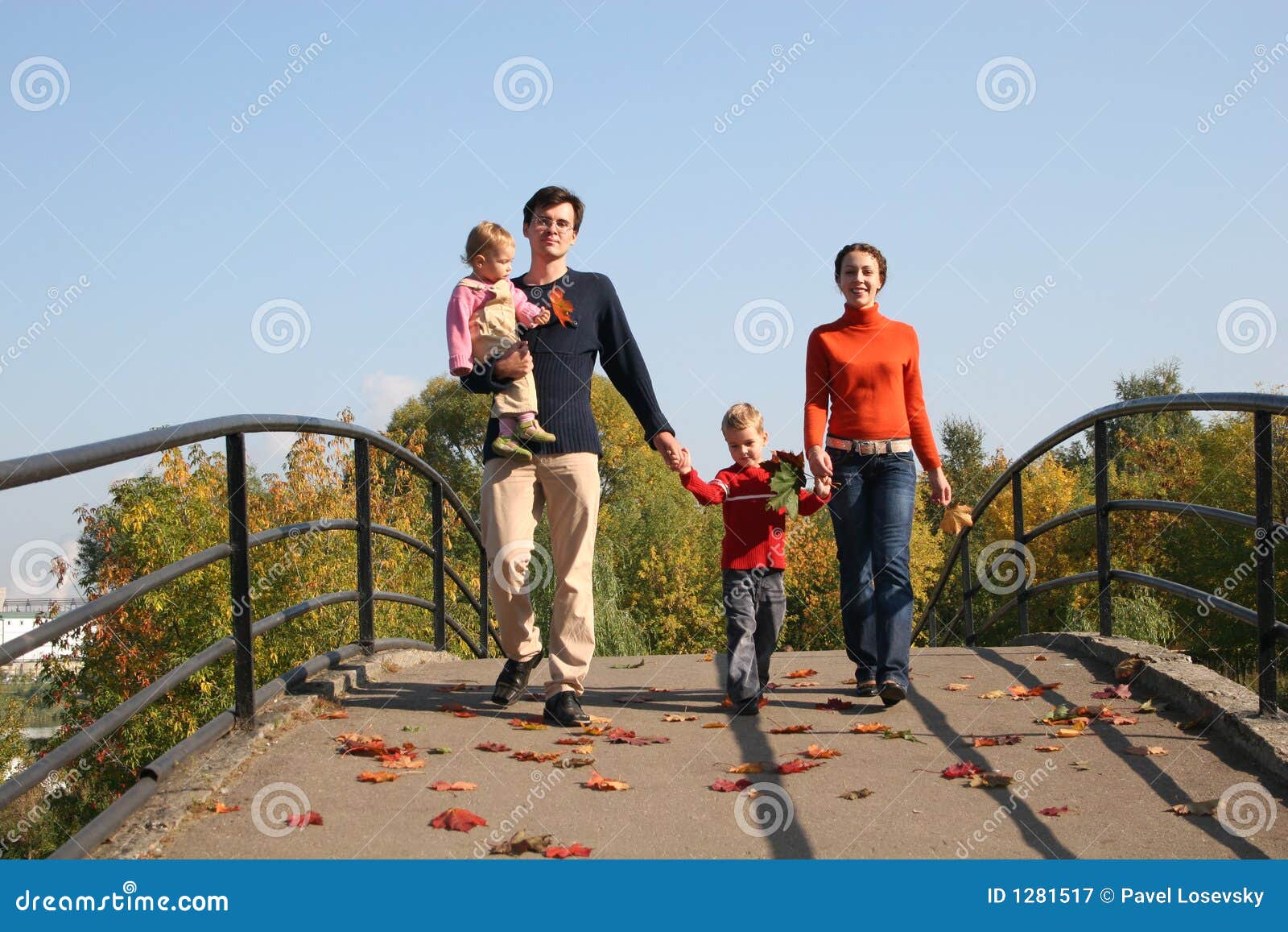Family of four stock image. Image of adult, kids, moms - 1281517