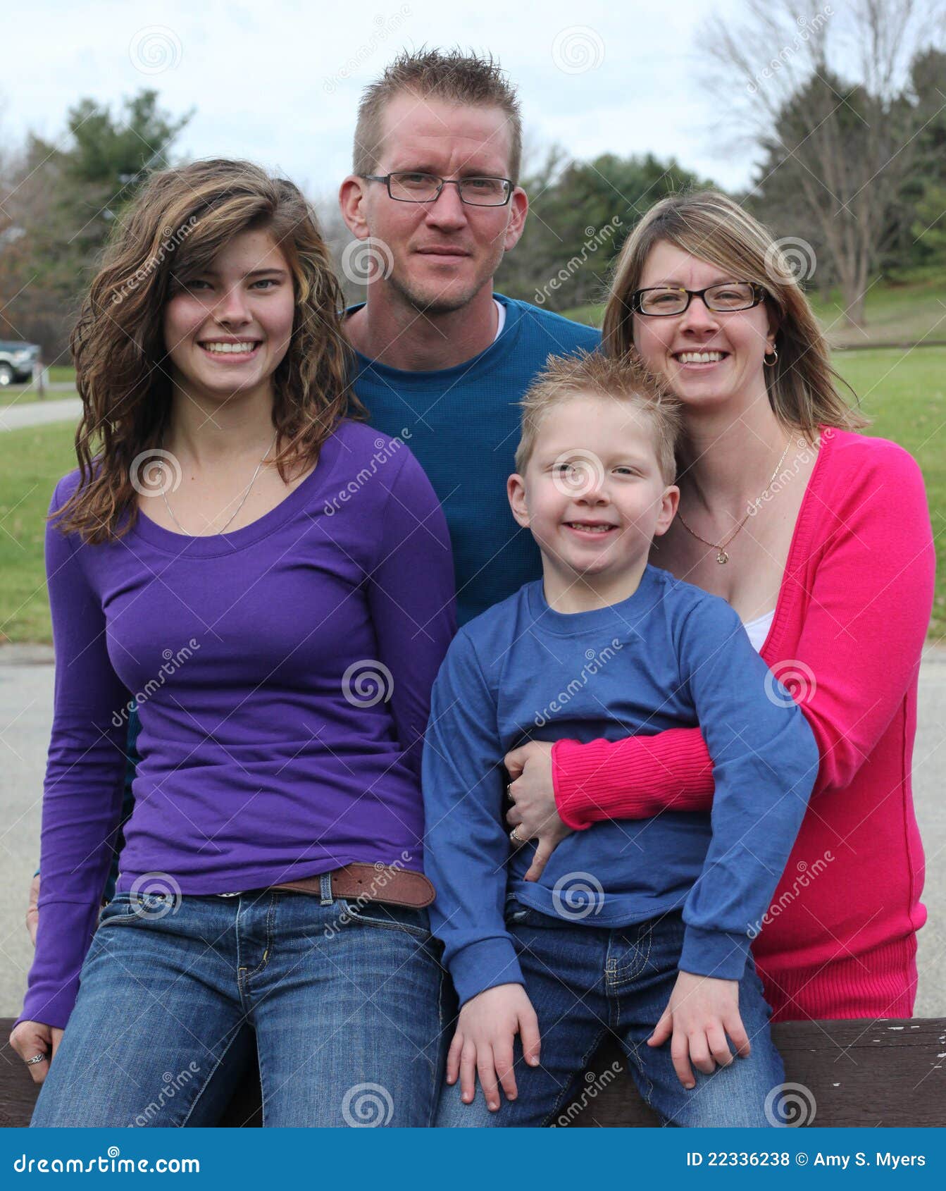 Family of Four stock photo. Image of love, four, daughter - 22336238