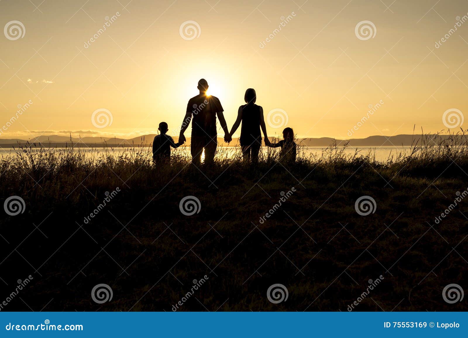 Family Four Sunset Shadow Black Backlit Photos - Free & Royalty-Free ...