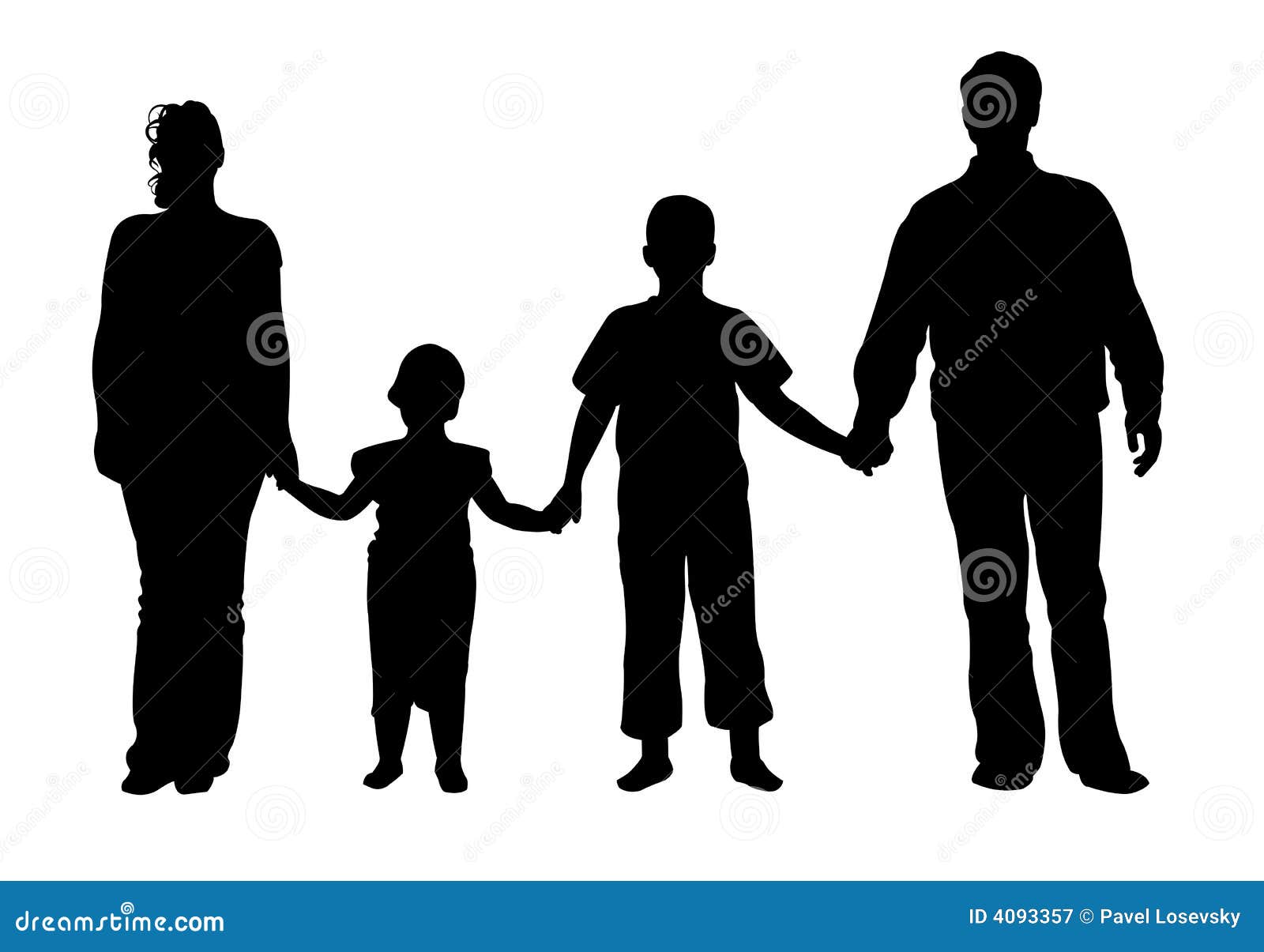 Family of four vector stock vector. Illustration of casual - 4093357
