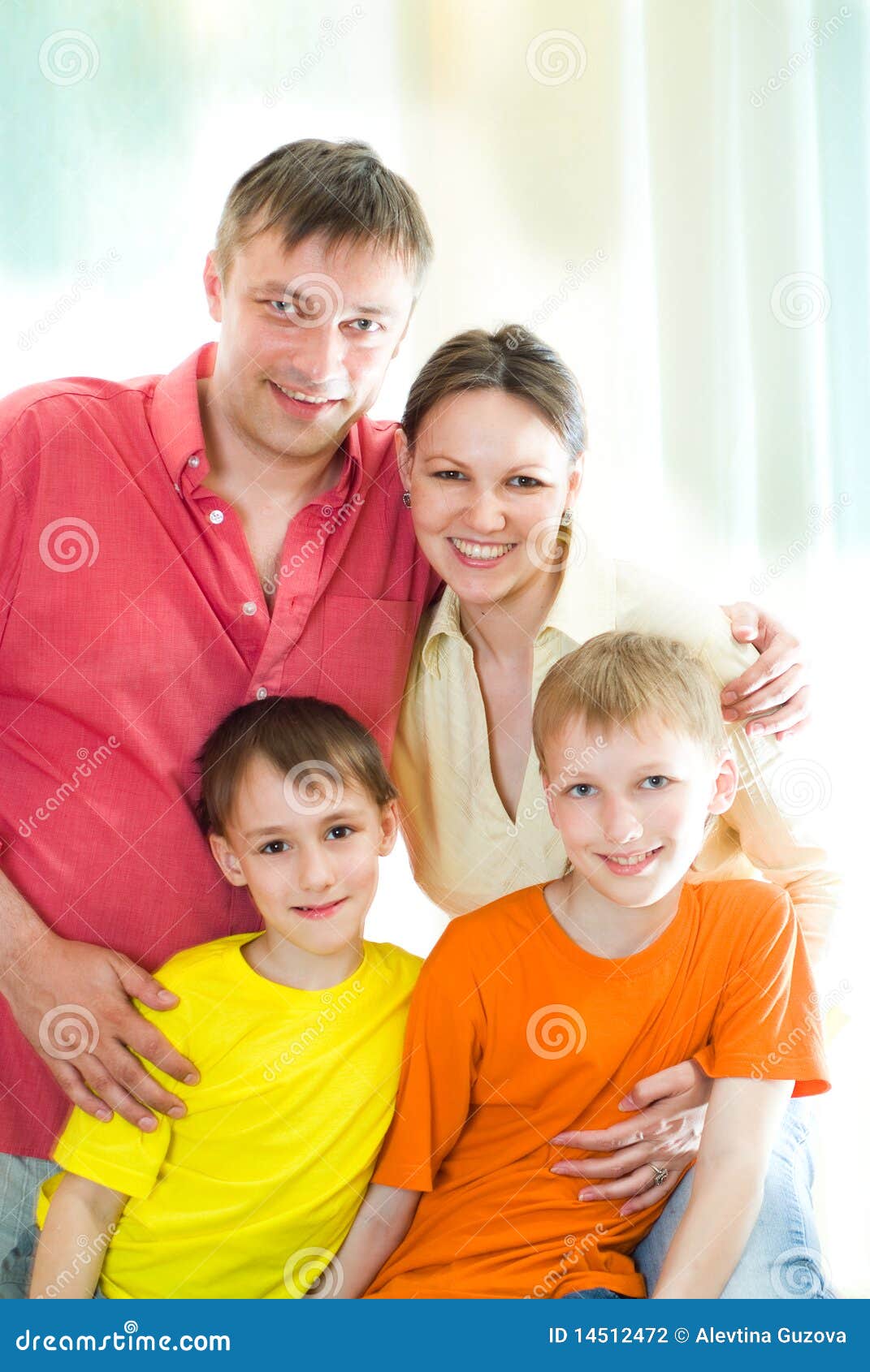 Family of four on a white stock photo. Image of nice - 14512472