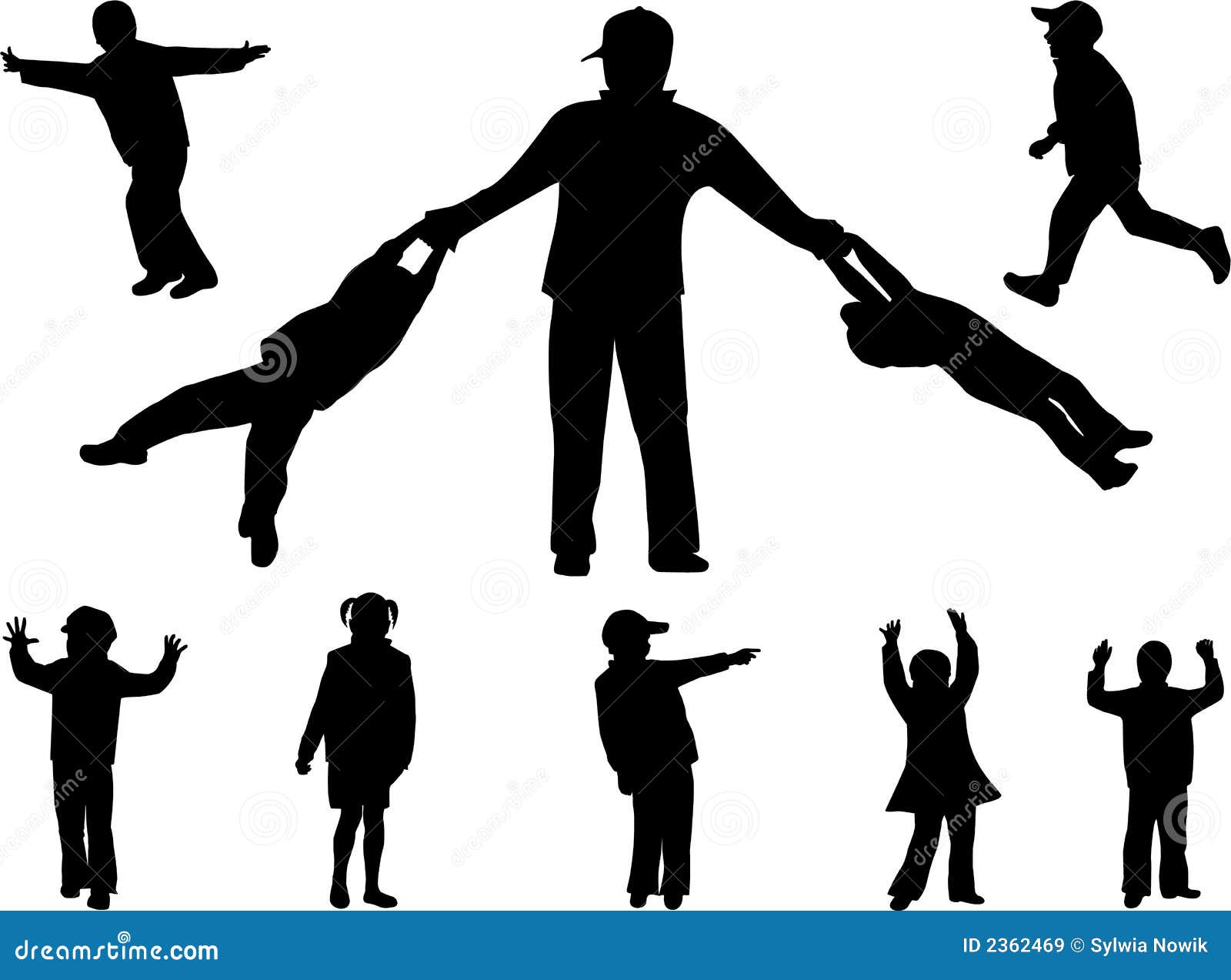 Family Fun stock vector. Illustration of vector, silhouettes - 2362469