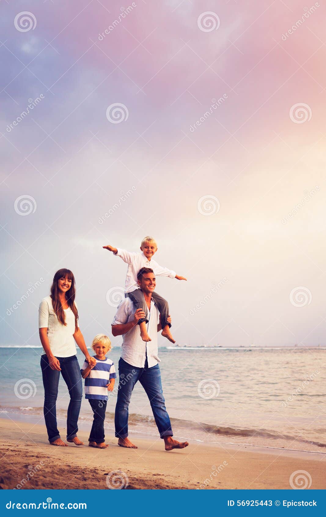 Family Fun on the Beach at Sunset Stock Image - Image of sand, beach ...
